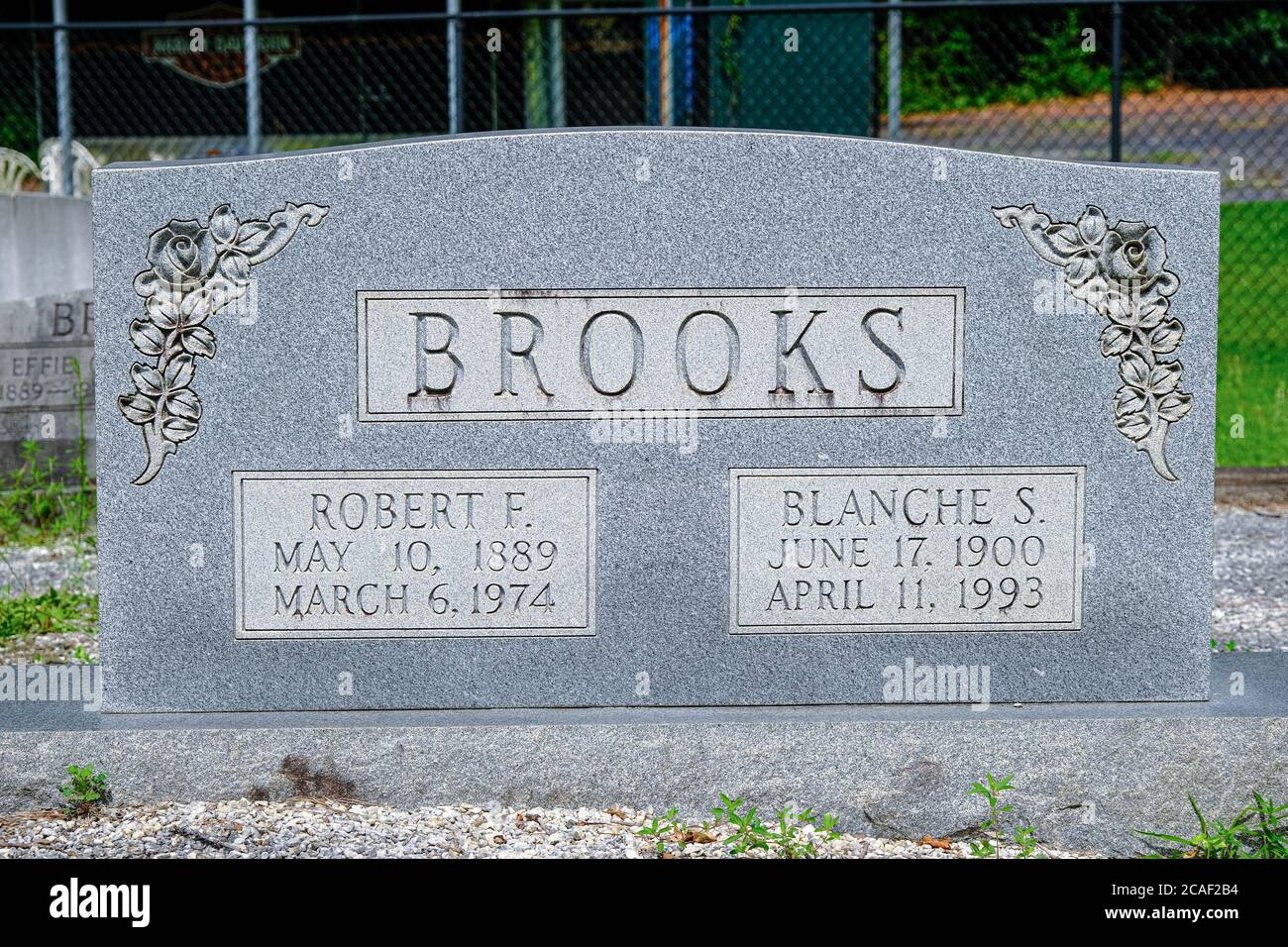 Brooks Tombstone in Family Plot Stock Photo - Alamy