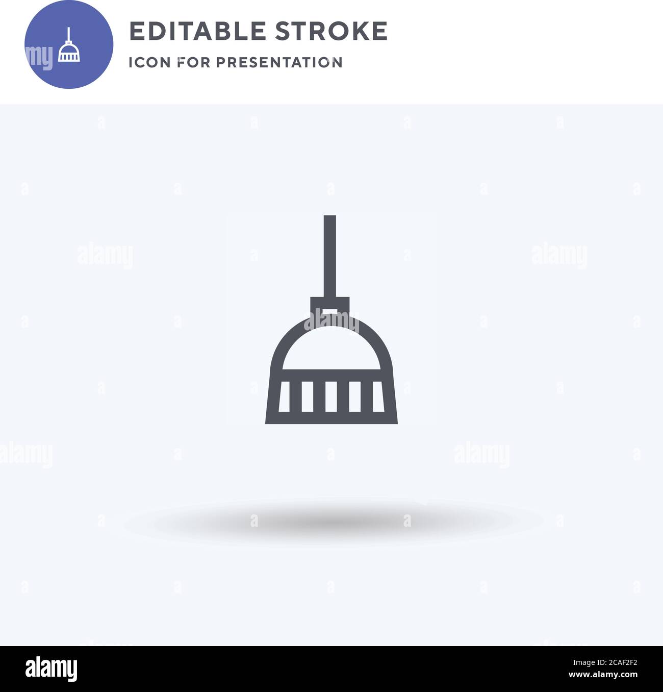 Broom icon vector, filled flat sign, solid pictogram isolated on white ...