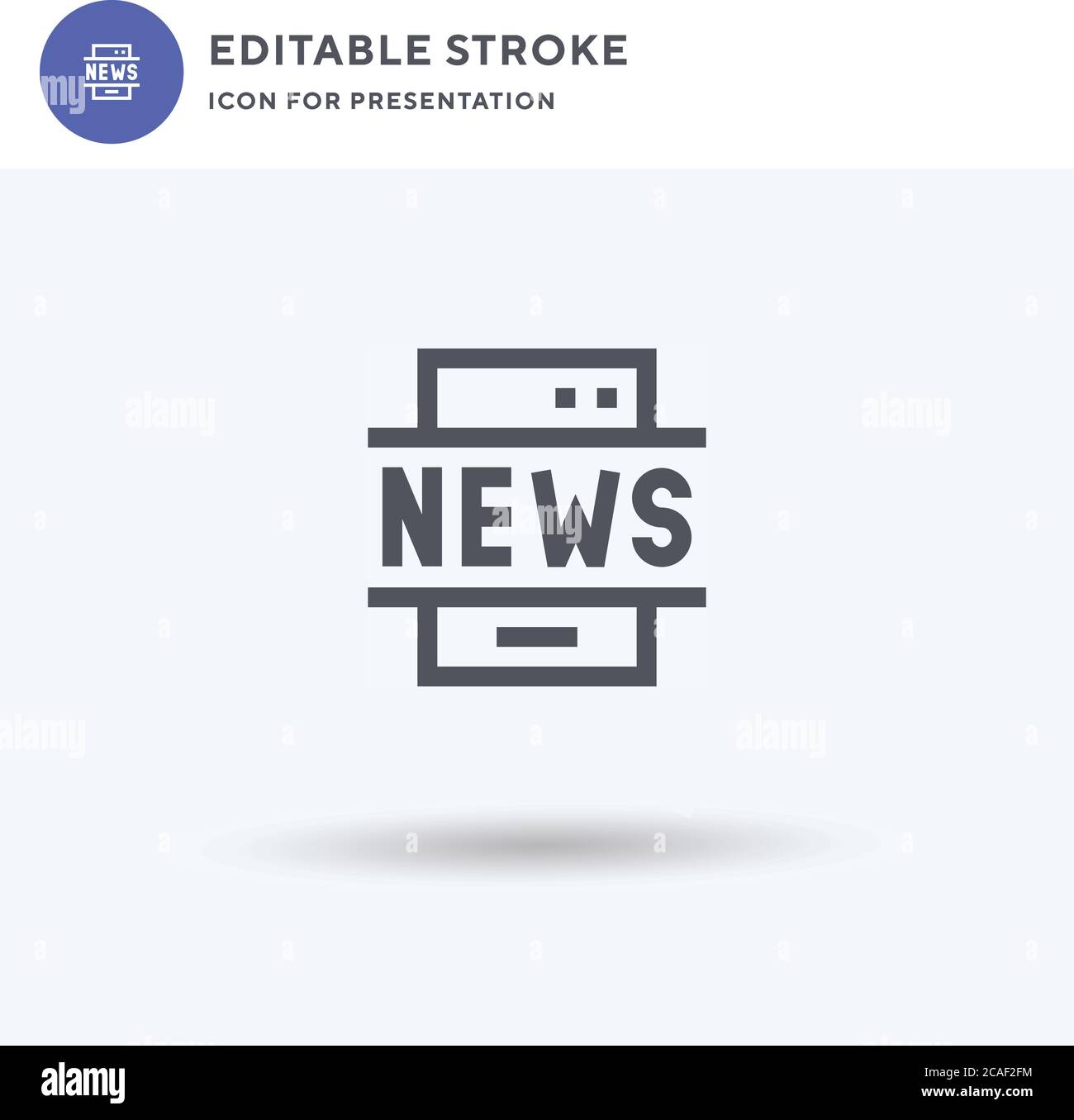 News icon vector, filled flat sign, solid pictogram isolated on white ...