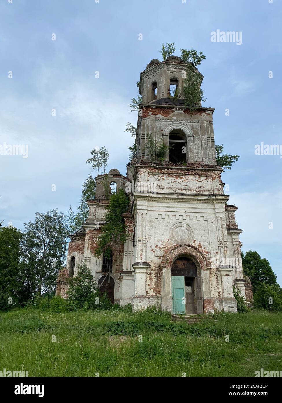 Facade of old brick church tower. Chapel, architecture Stock Photo - Alamy