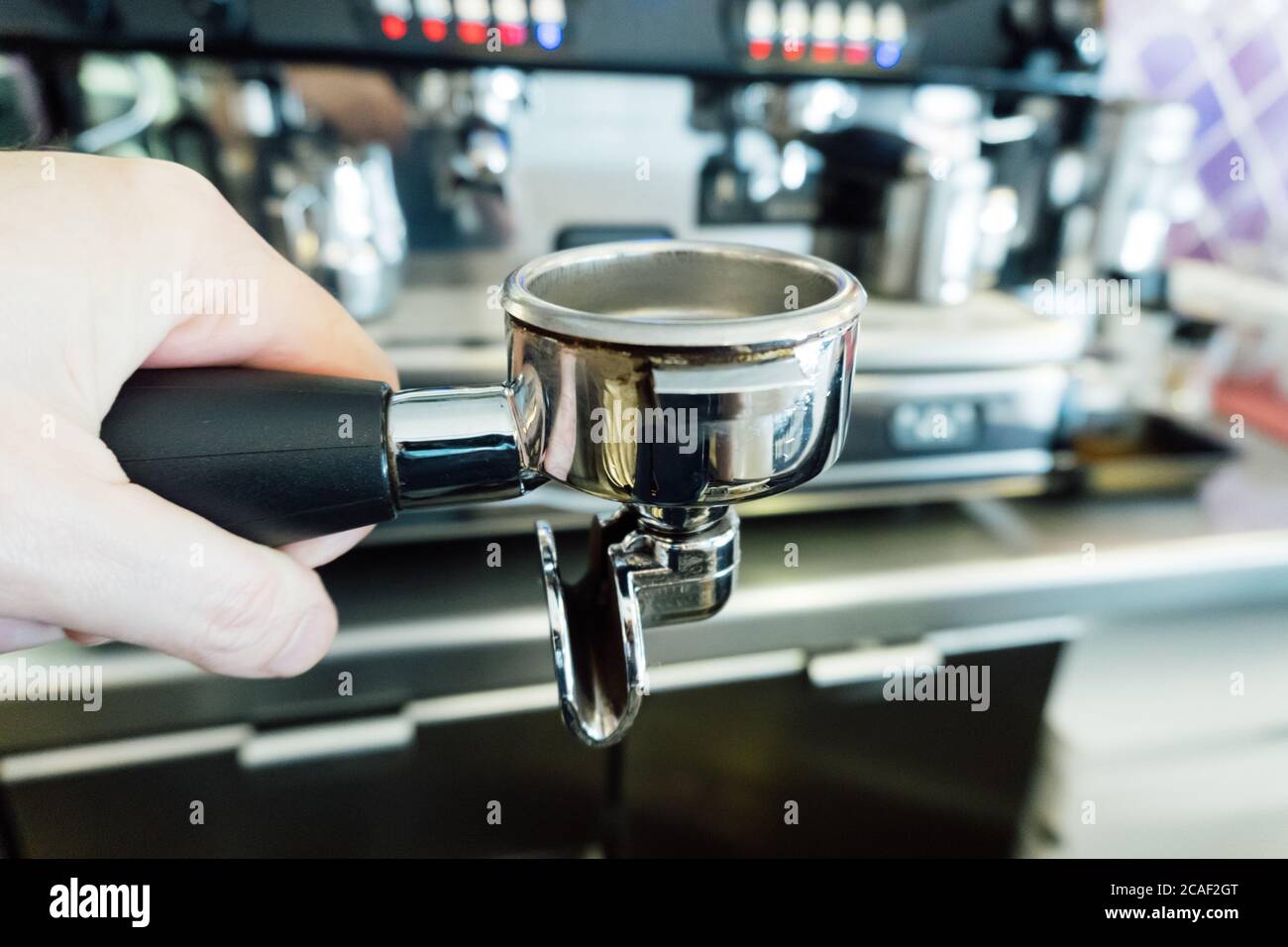 Making coffee in machine close hi-res stock photography and images - Alamy