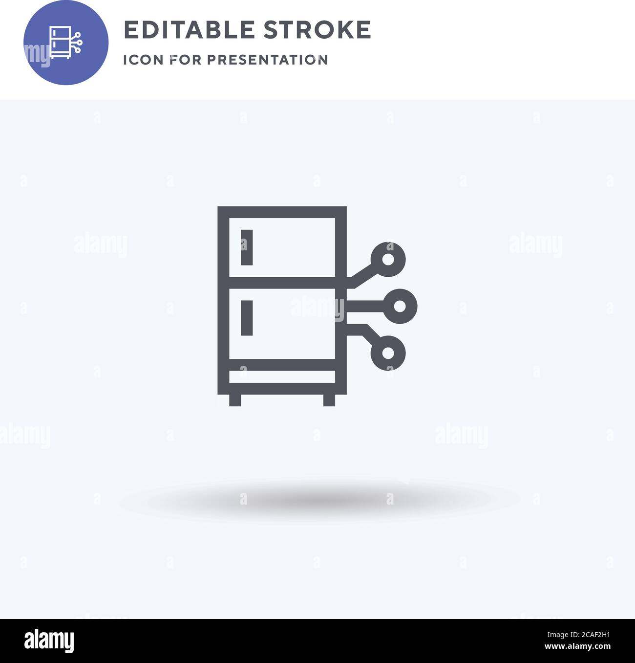 Fridge icon vector, filled flat sign, solid pictogram isolated on white ...