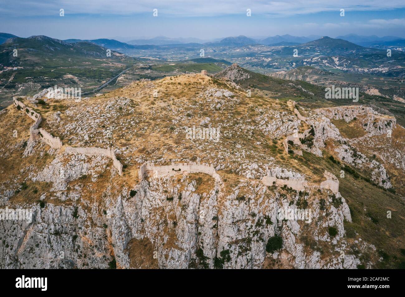 Acrocorinth acropolis and castle of ancient Corinth, Greece Stock Photo ...