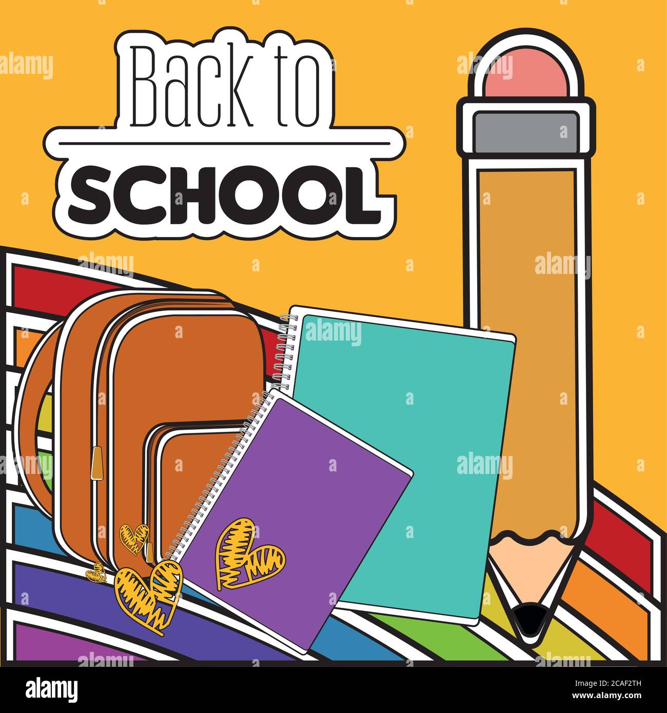 Back to school poster with school supplies - Vector Stock Vector Image ...