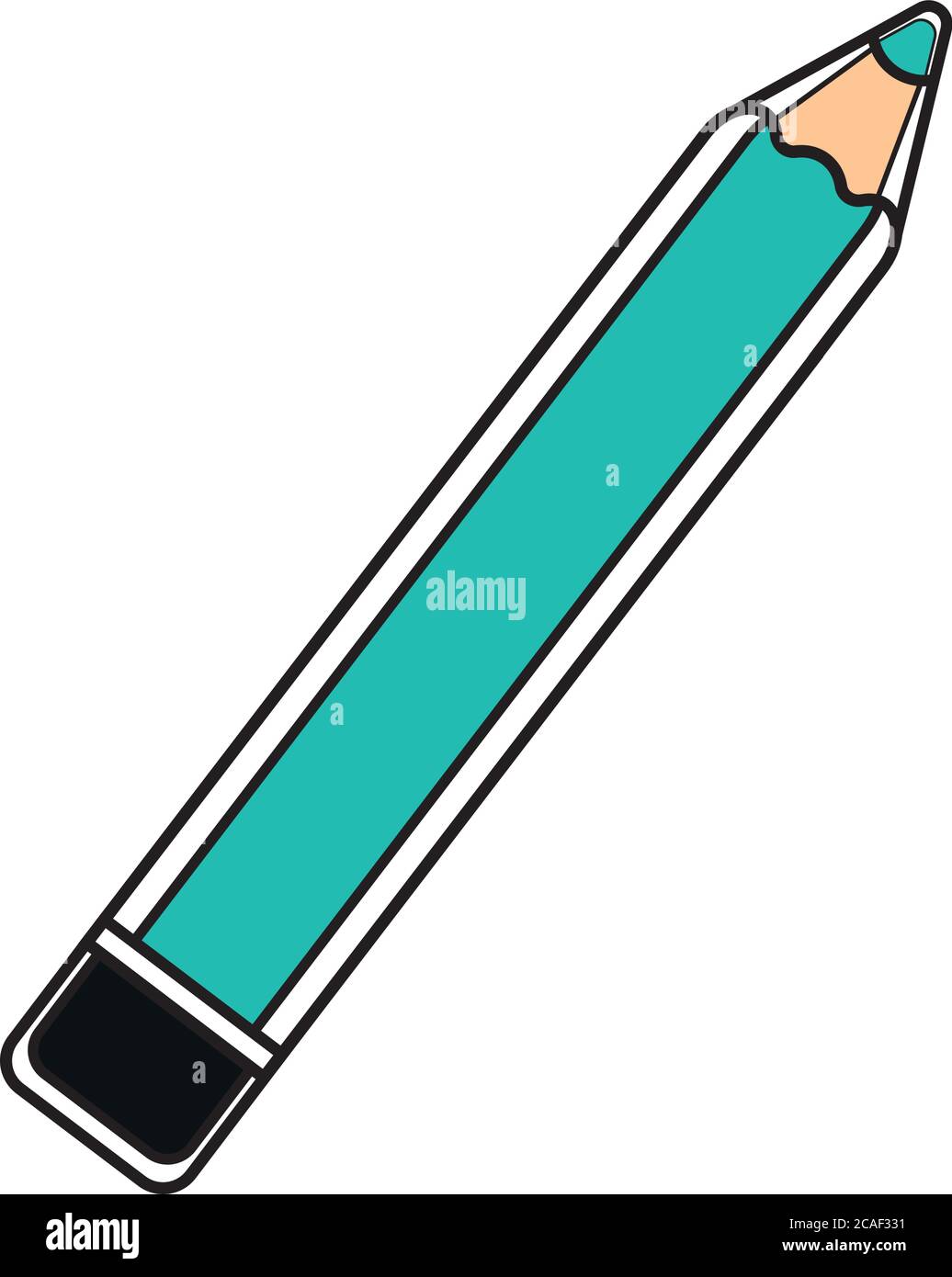 Blue pencil icon. School supplies icon - Vector Stock Vector Image ...