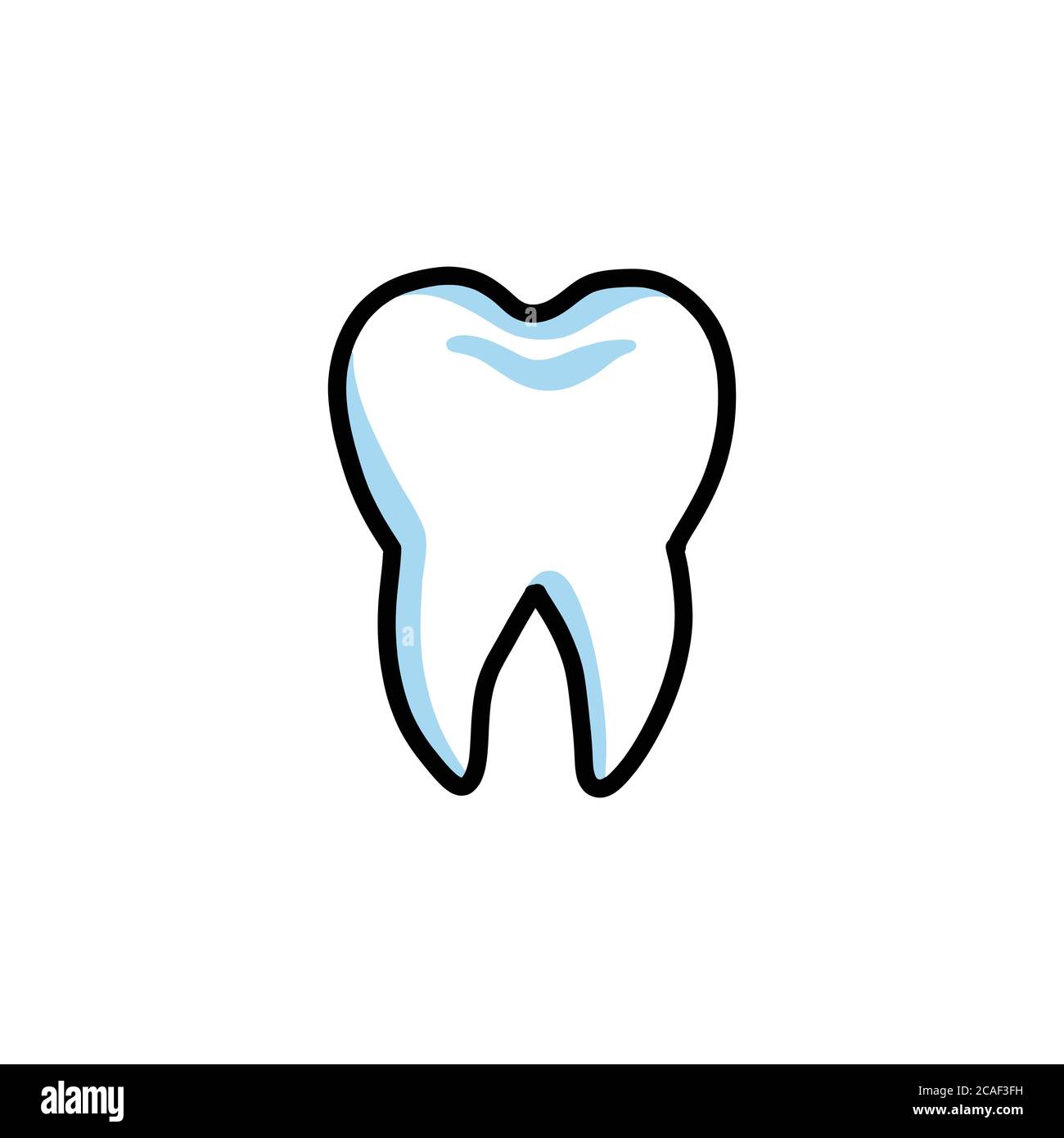 tooth doodle icon, vector color illustration Stock Vector Image & Art ...
