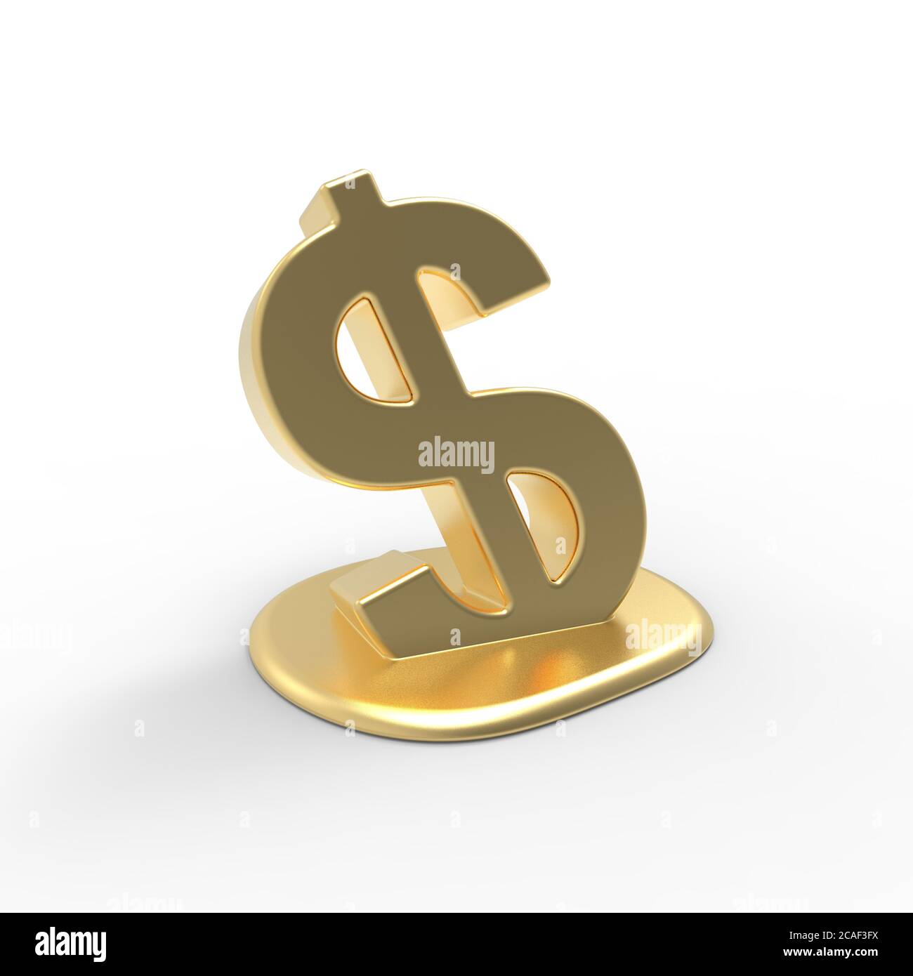 Melting gold dollar symbol on white background to symbolize devaluing ...