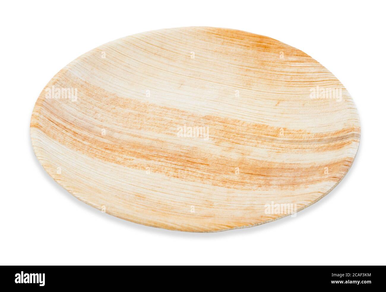 Plate made from dried betel nut leaf palm, natural material isolated on ...