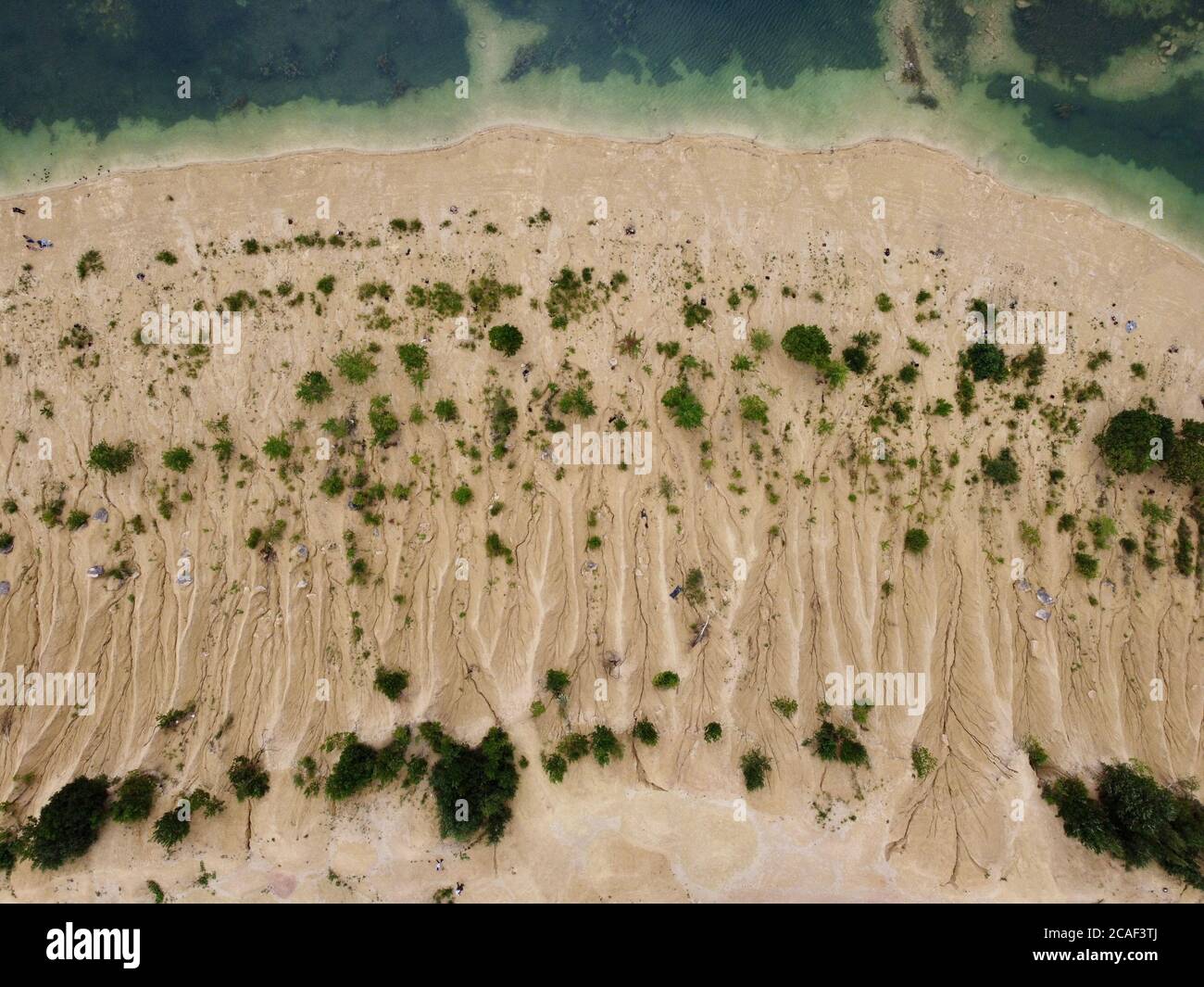 Old flooded sand pit aerial photo Stock Photo - Alamy