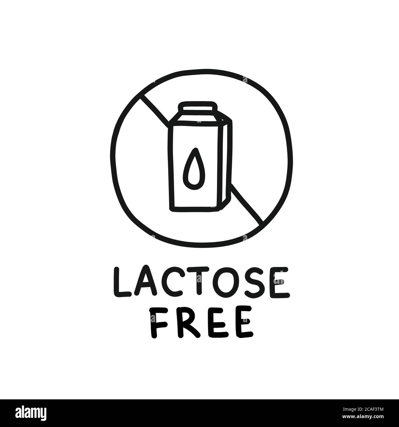 lactose free symbol doodle icon, vector line illustration Stock Vector ...