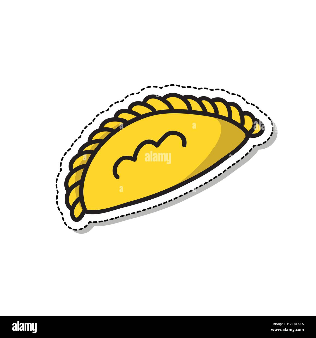 empanada doodle sticker icon, vector illustration Stock Vector Image ...