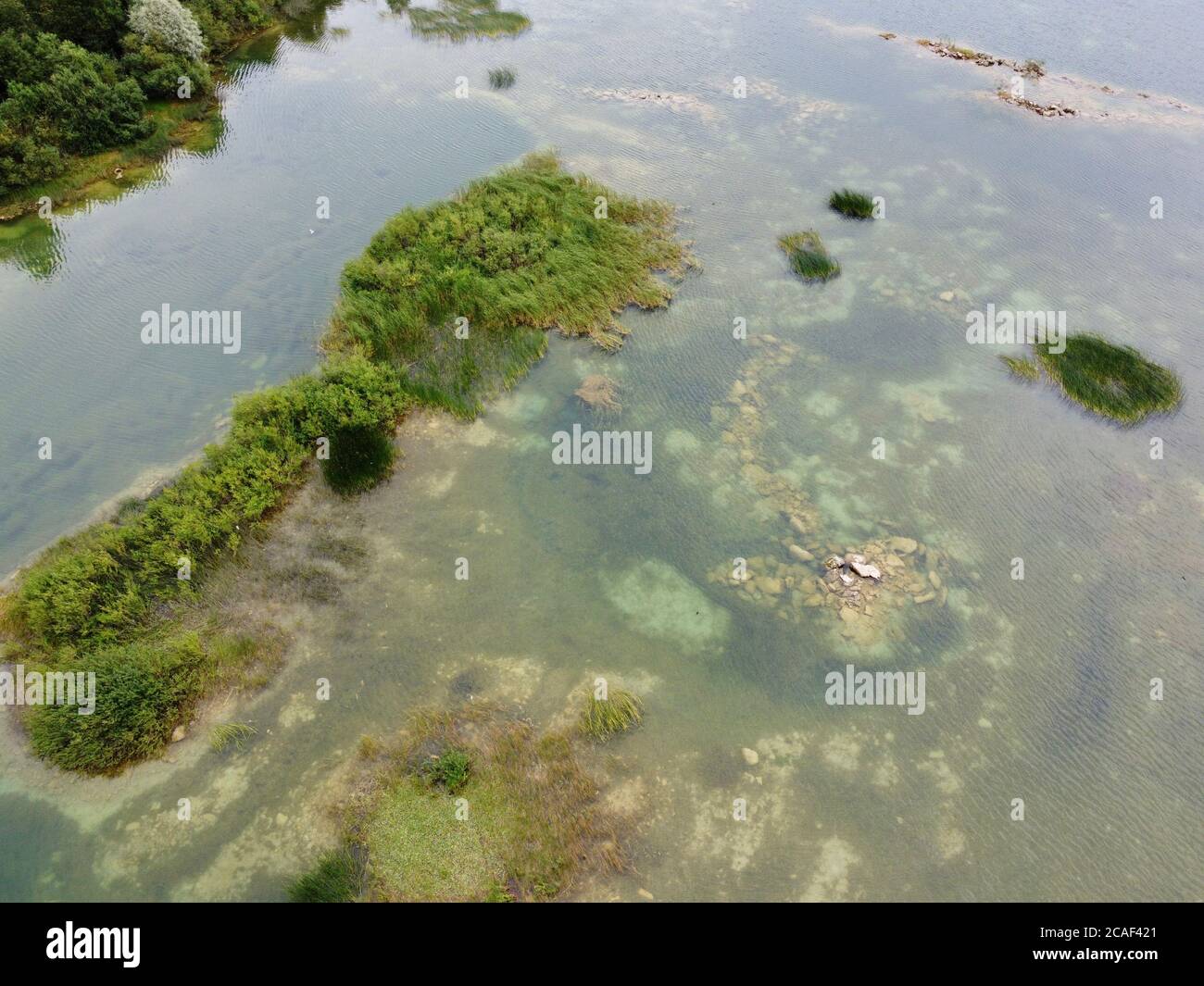 Old flooded sand pit aerial photo Stock Photo - Alamy