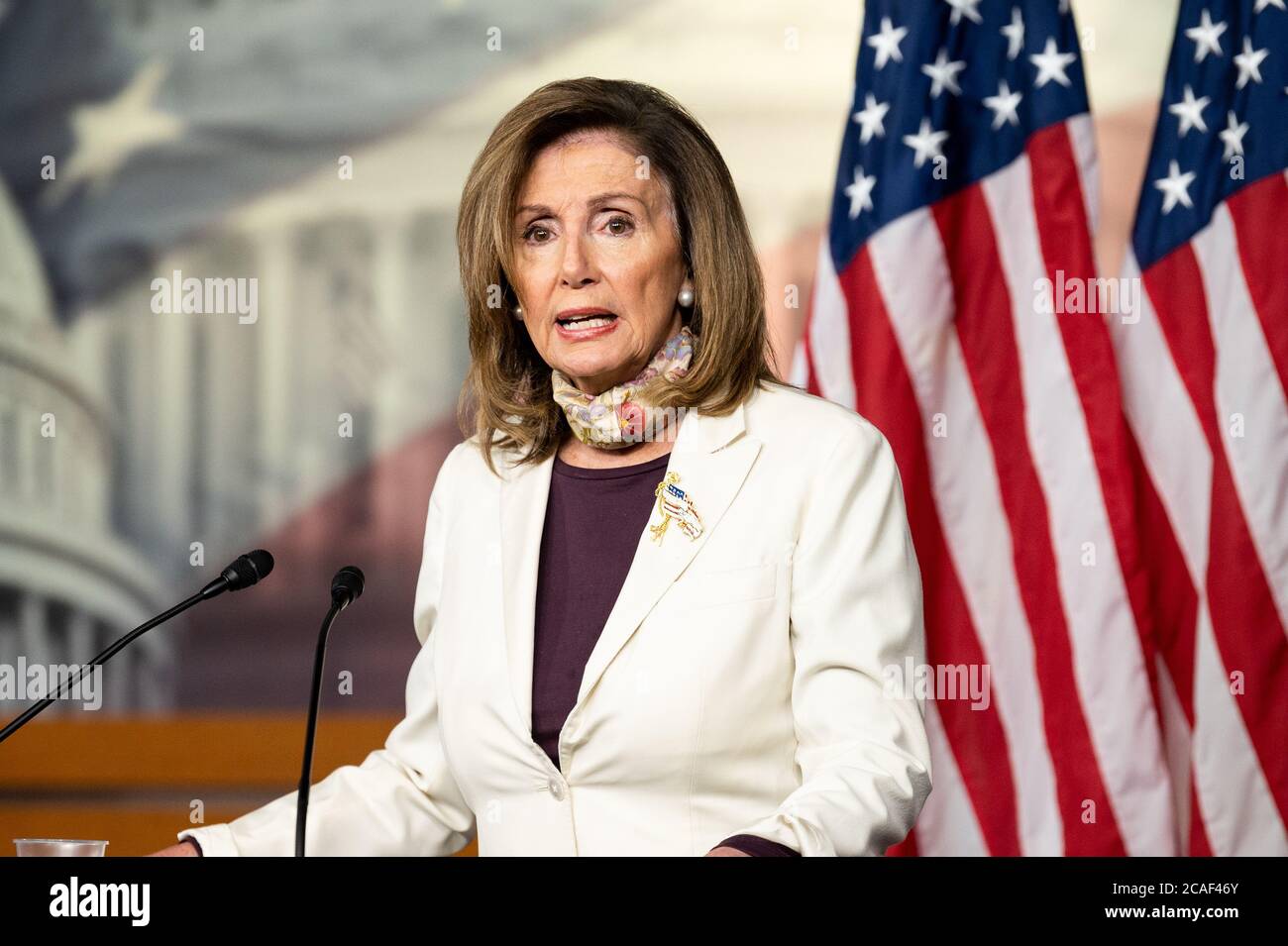 House Speaker Nancy Pelosi (D-CA) speaks at a press conference Stock ...