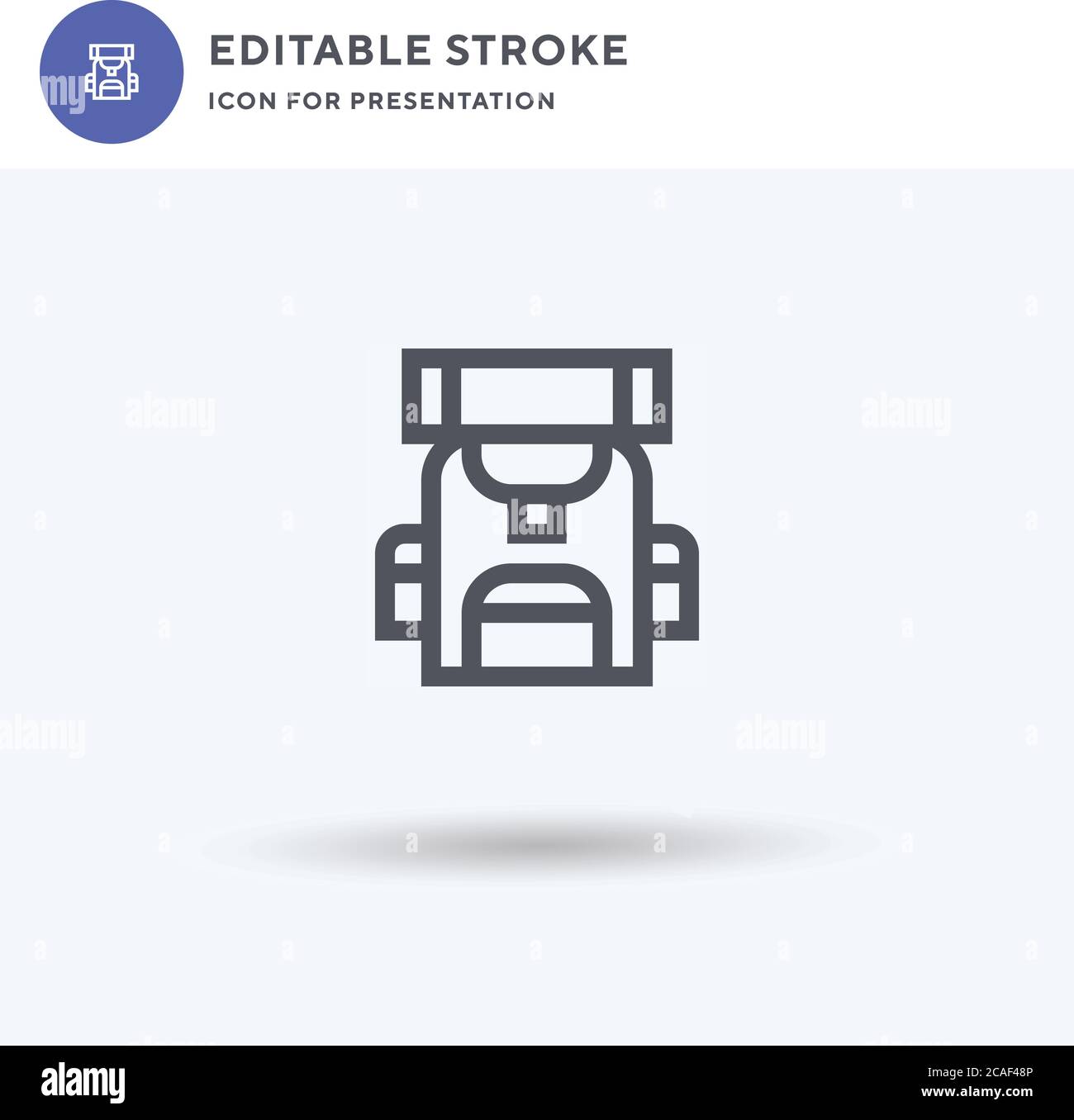 Backpack icon vector, filled flat sign, solid pictogram isolated on ...