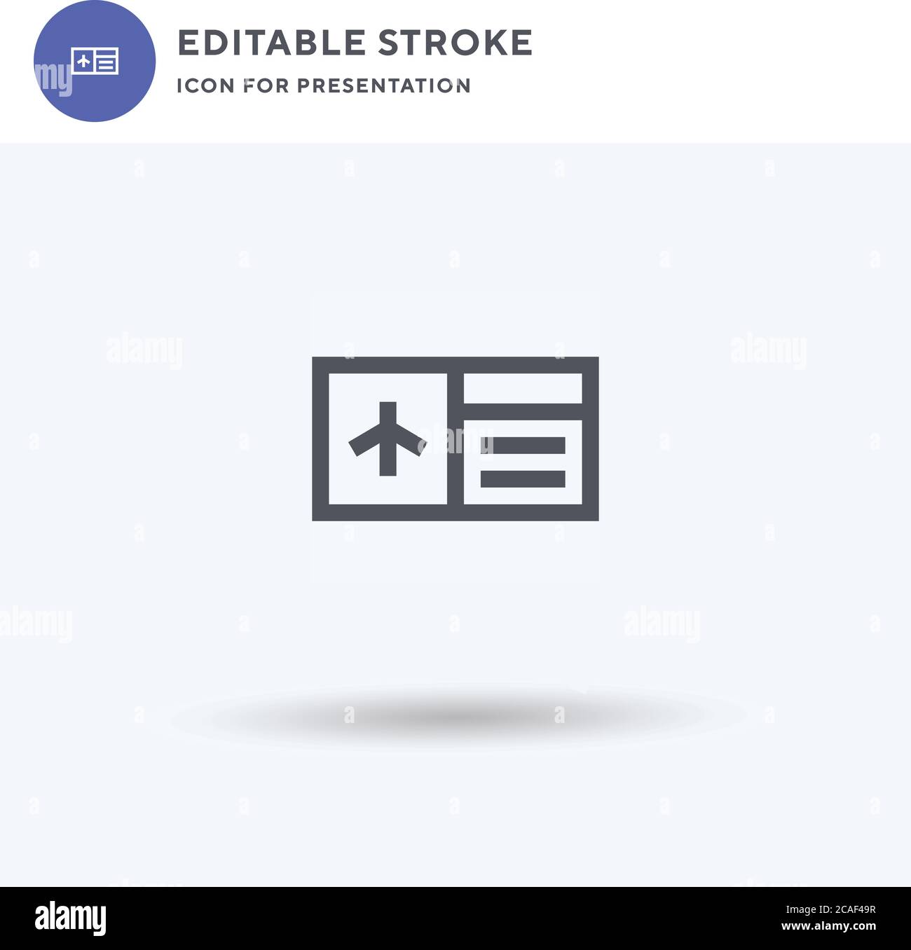 Boarding Pass icon vector, filled flat sign, solid pictogram isolated ...