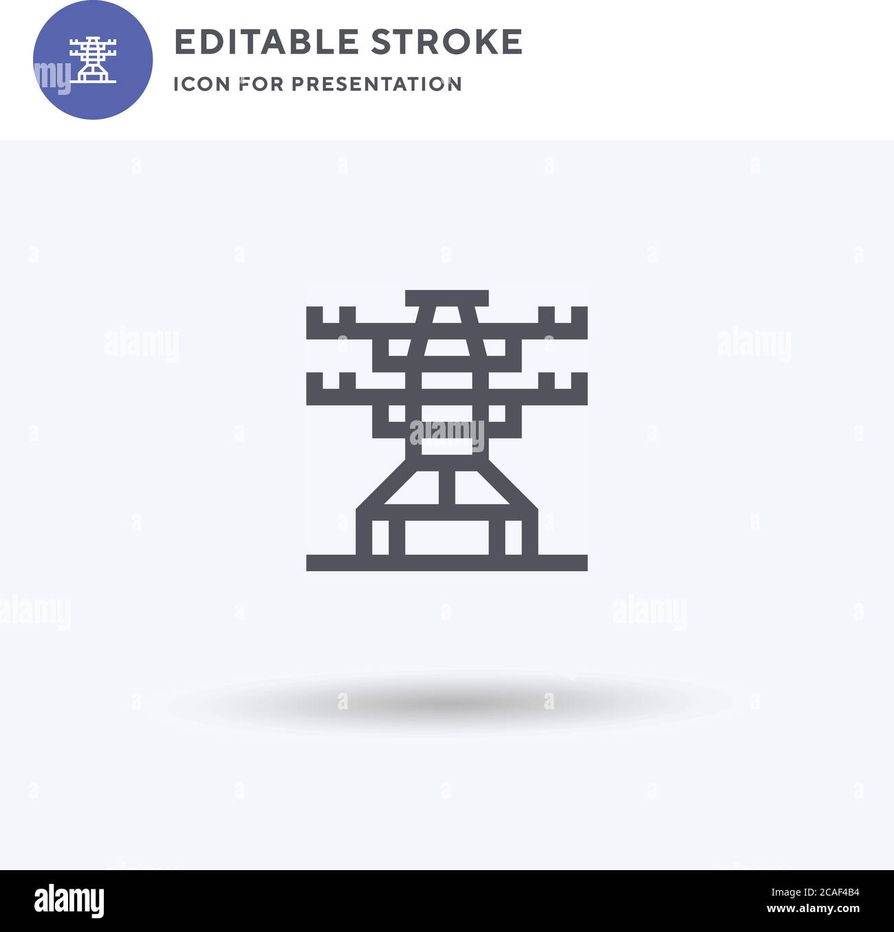 Electric Tower icon vector, filled flat sign, solid pictogram isolated ...