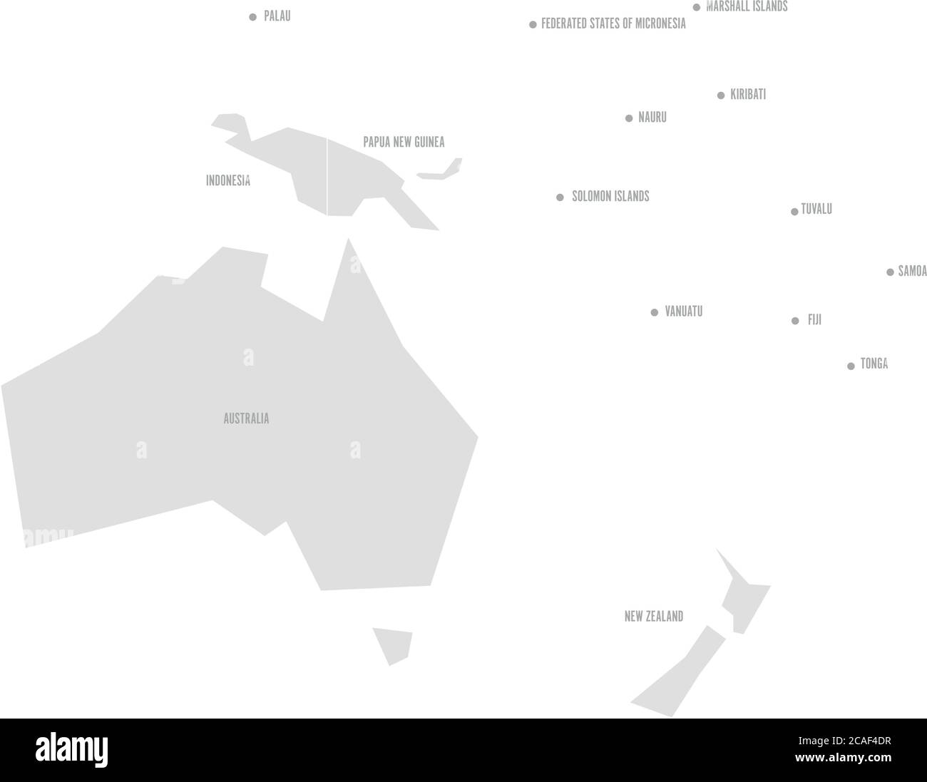 Blank Political Map Of Oceania