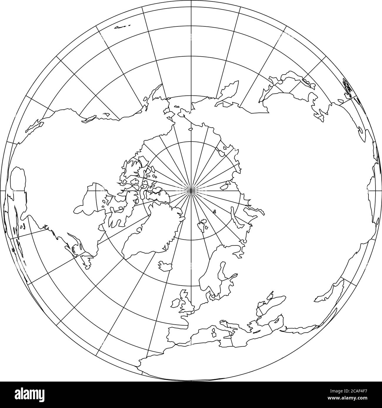 Outline Earth globe with map of World focused on Europe. Vector ...