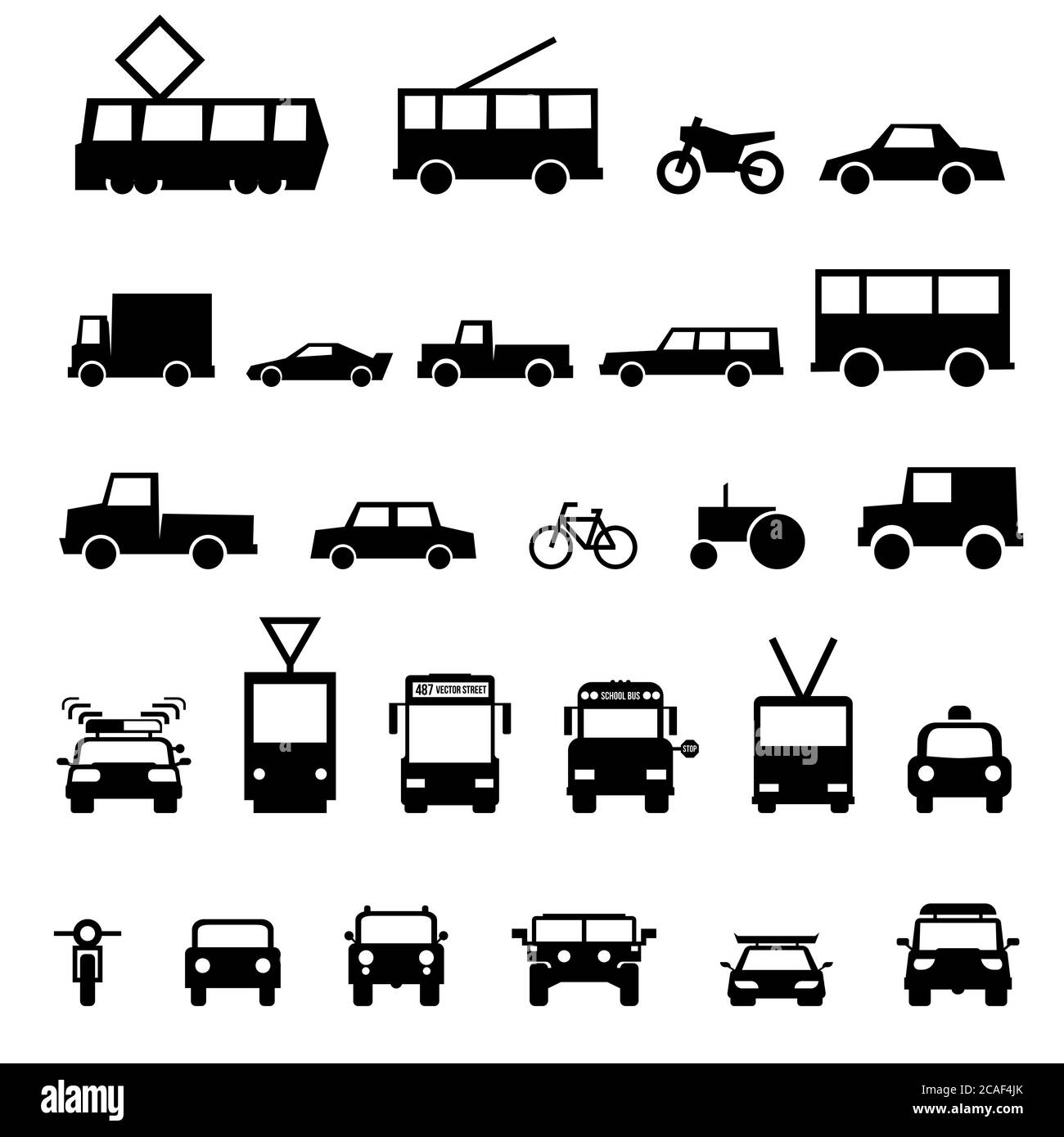 City transport simple minimalistic icons on white isolated background ...
