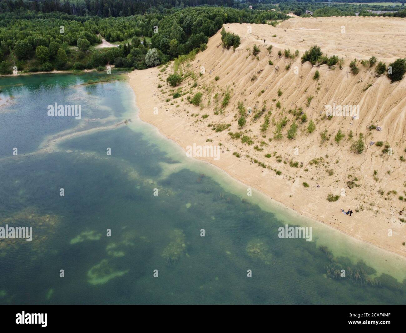 Old flooded sand pit aerial photo Stock Photo - Alamy
