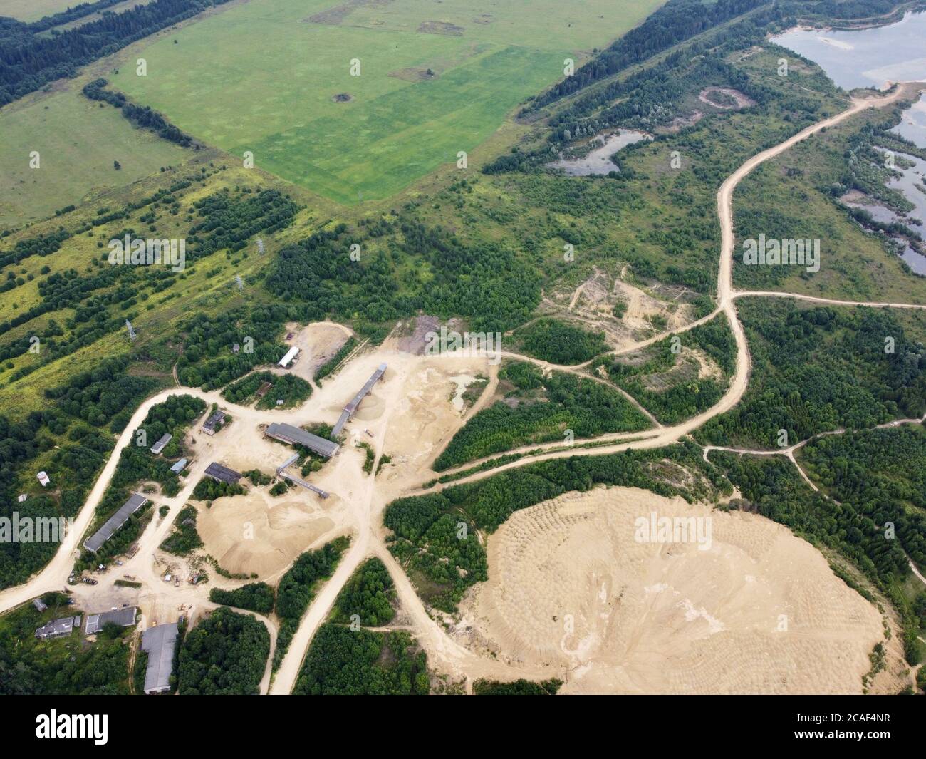 Old flooded sand pit aerial photo Stock Photo - Alamy