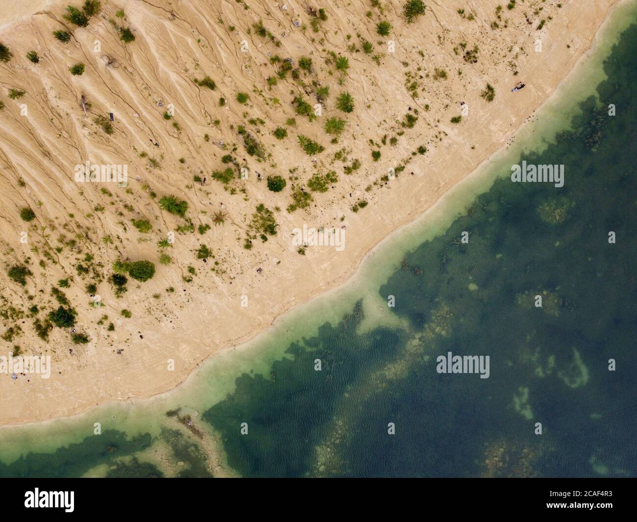 Old flooded sand pit aerial photo Stock Photo - Alamy