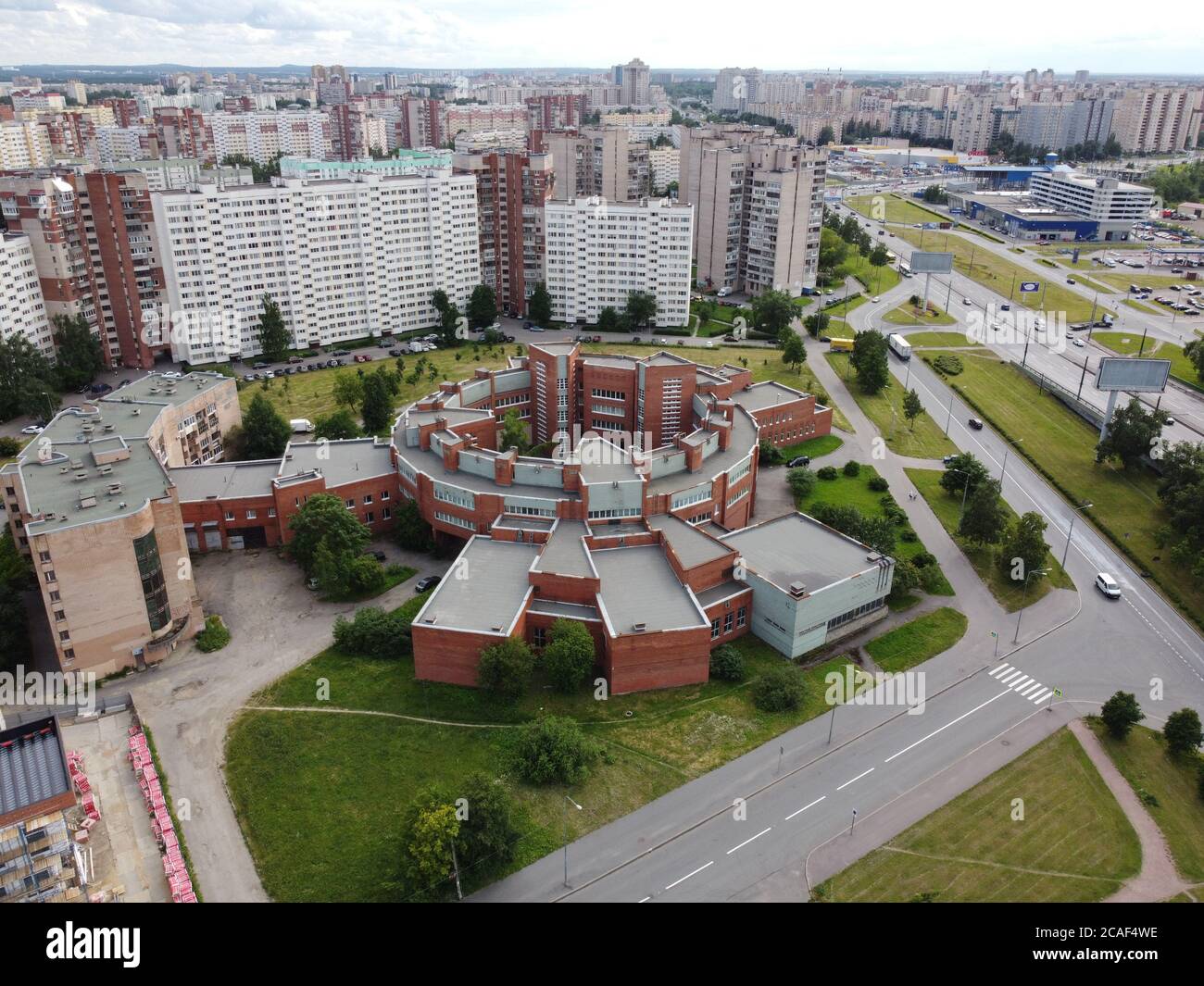 a view of the educational institution from a height, aerial photography ...