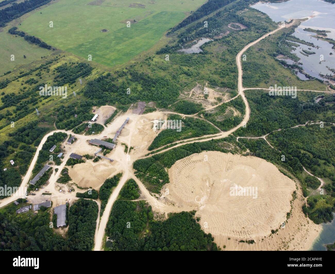 Old flooded sand pit aerial photo Stock Photo - Alamy