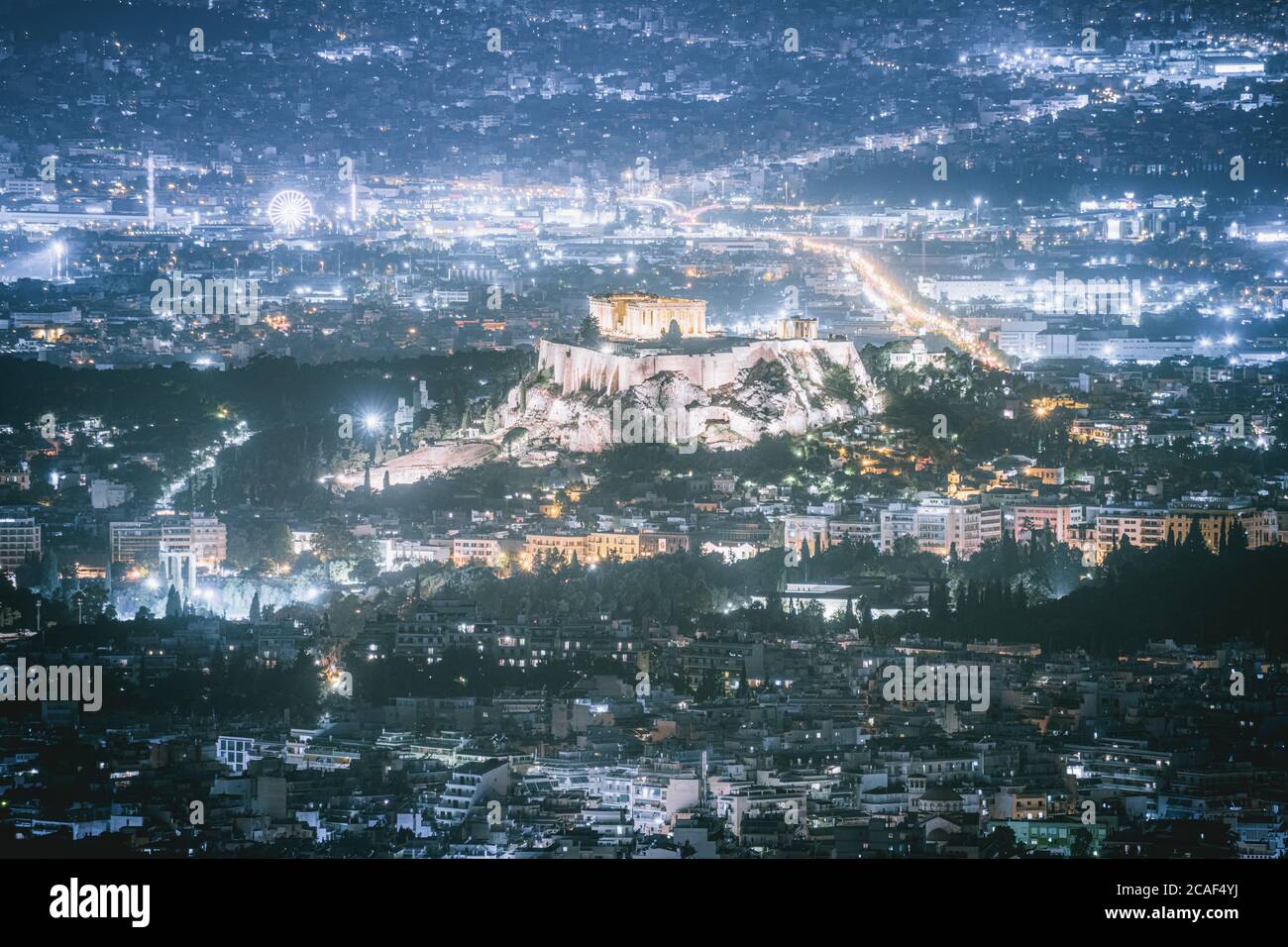 Acropolis of Athens at night, Greece Stock Photo - Alamy