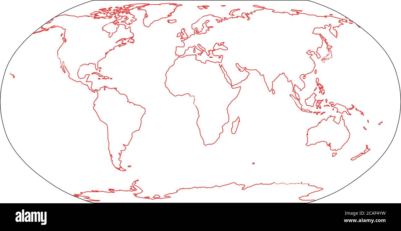 Outline map of World. Simple flat vector illustration Stock Vector ...