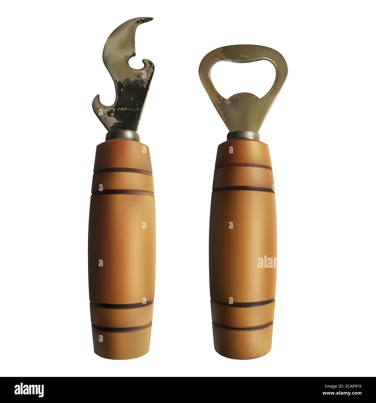 Vintage can opener and beer bottle opener. vector realistic ...