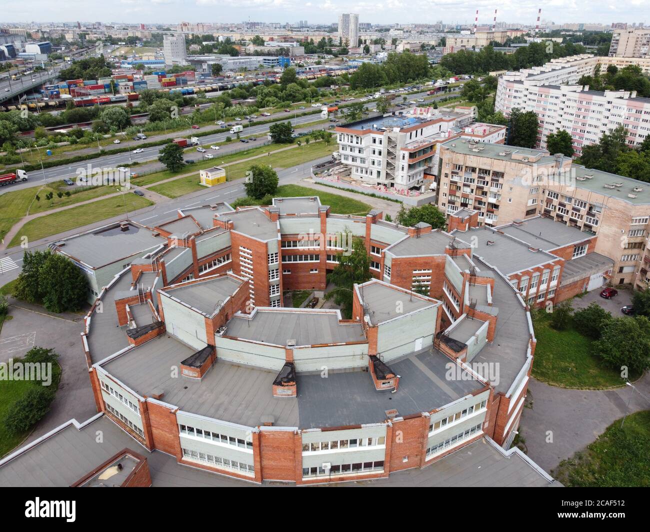 a view of the educational institution from a height, aerial photography ...