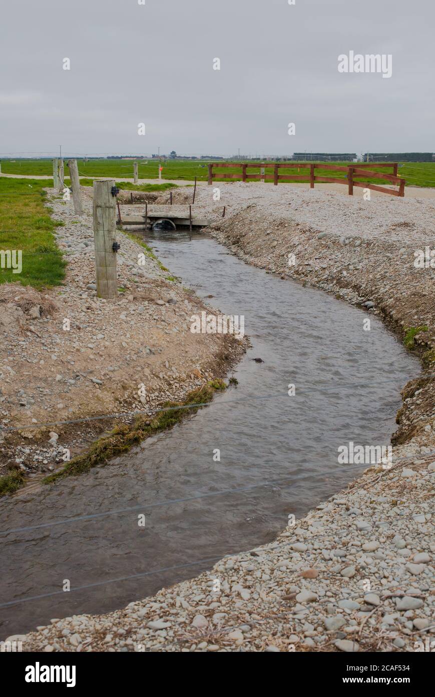 New Zealand Countryside Scenes: irrigation infrastructure Stock Photo ...