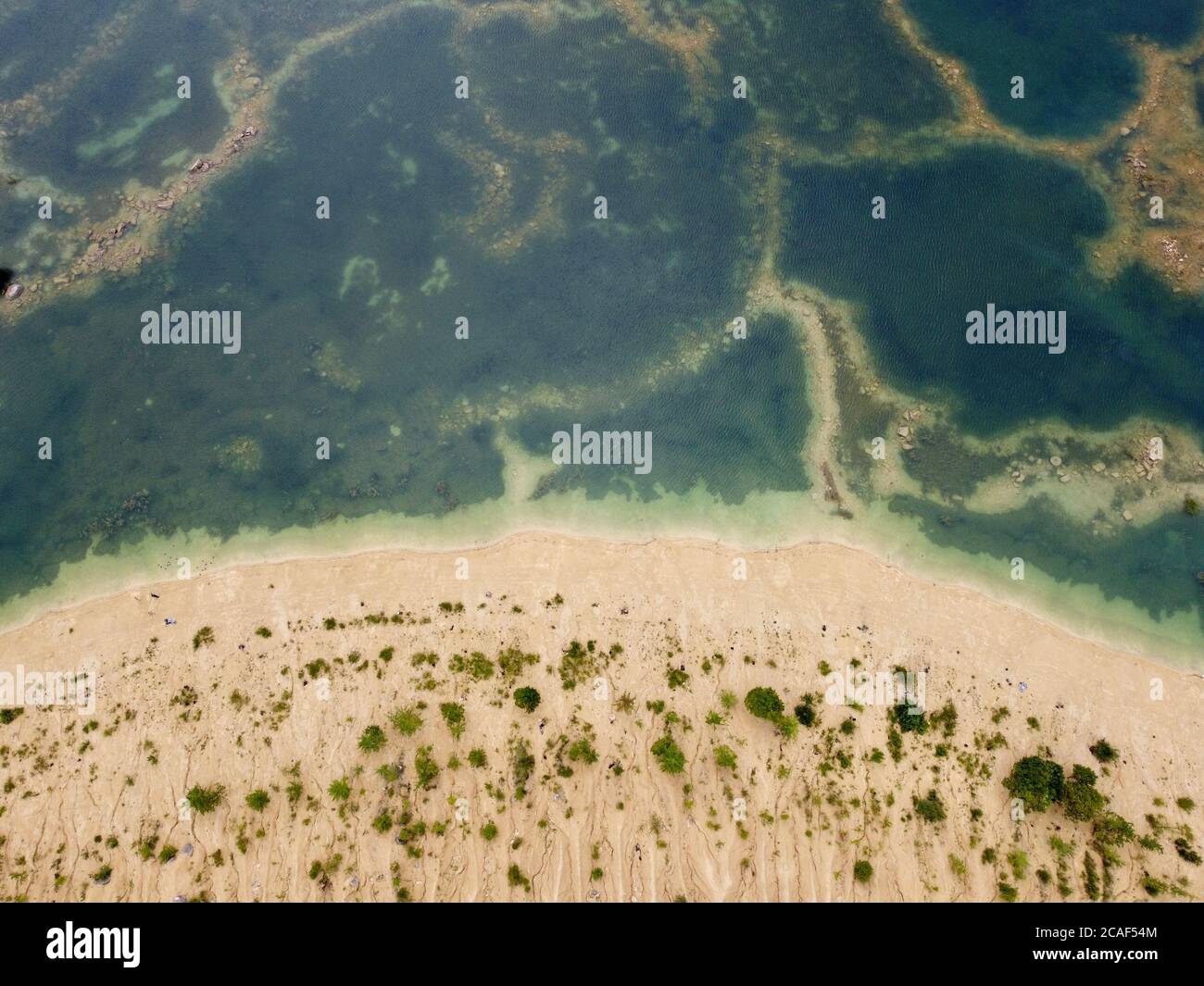 Old flooded sand pit aerial photo Stock Photo - Alamy