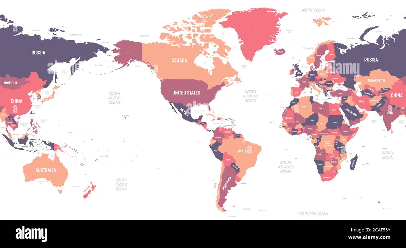 World Map America Centered High Resolution Stock Photography and Images ...