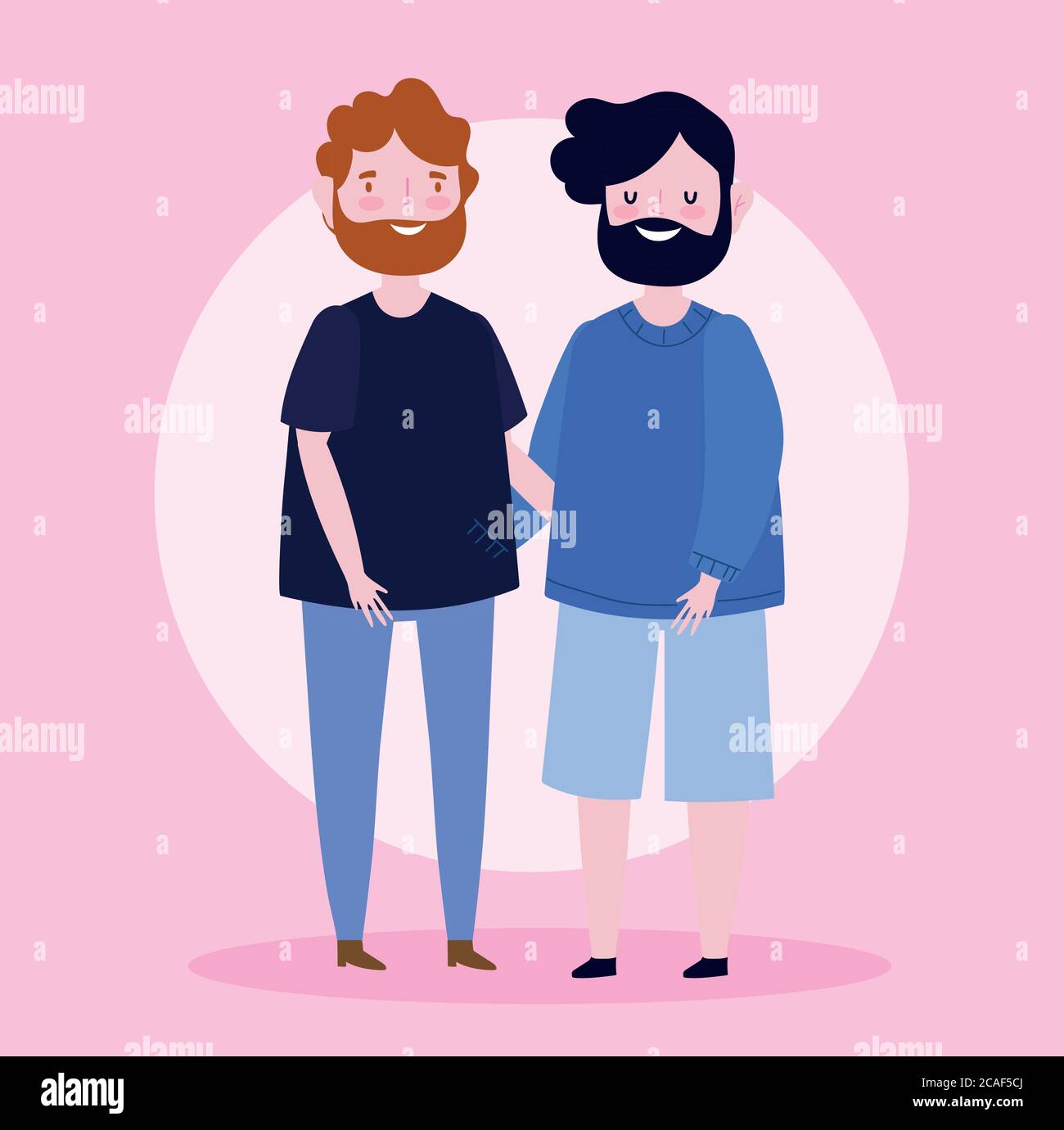 family bearded men parent father member cartoon character vector ...