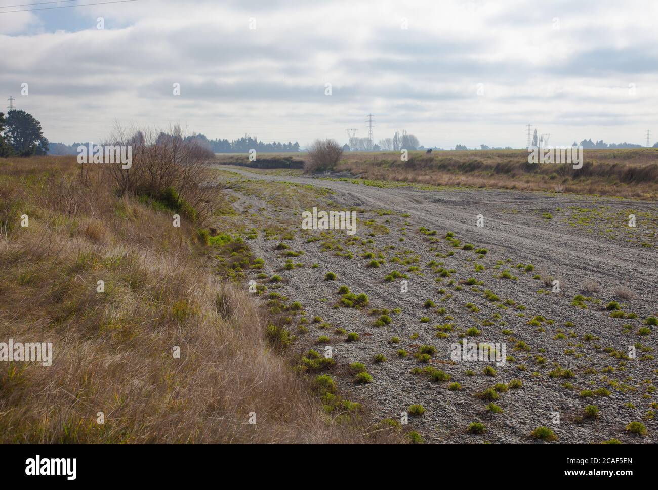 New Zealand Countryside Scenes: dry river beds: water extraction for ...
