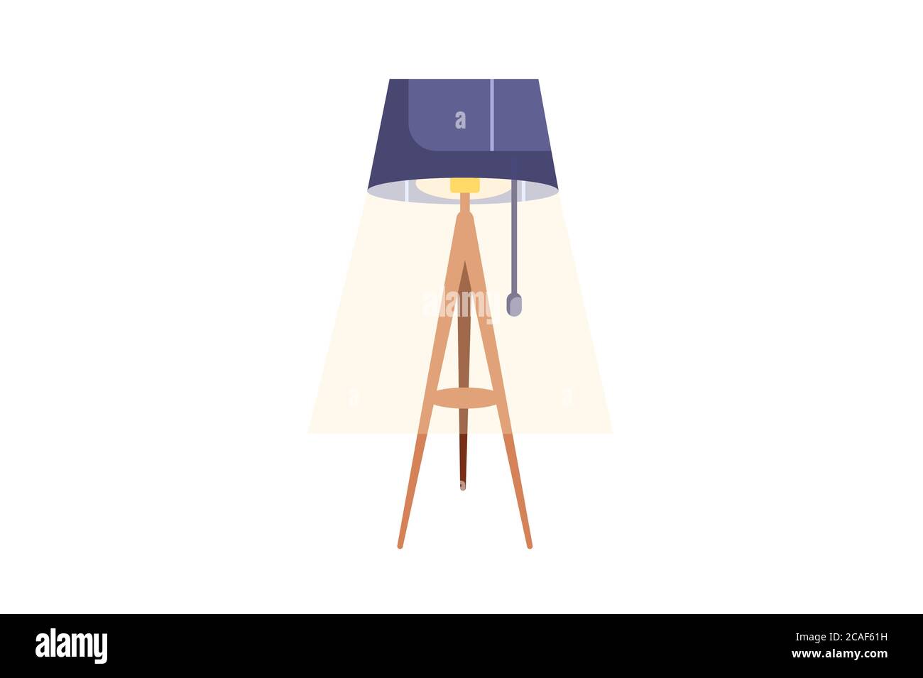 Turned on and modern stylish floor lamp in flat style Stock Vector ...