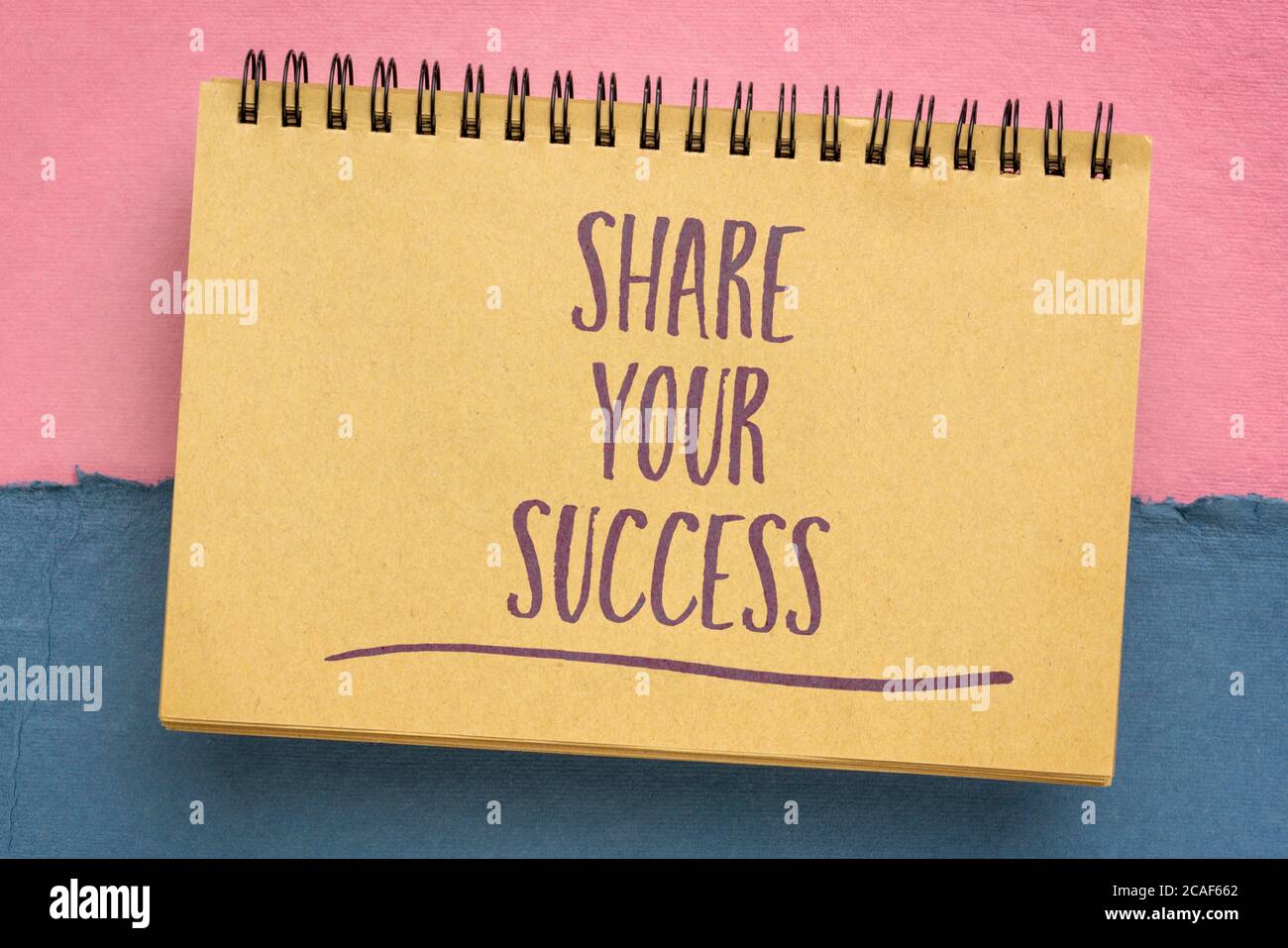 share your success inspirational note - handwriting on a spiral ...