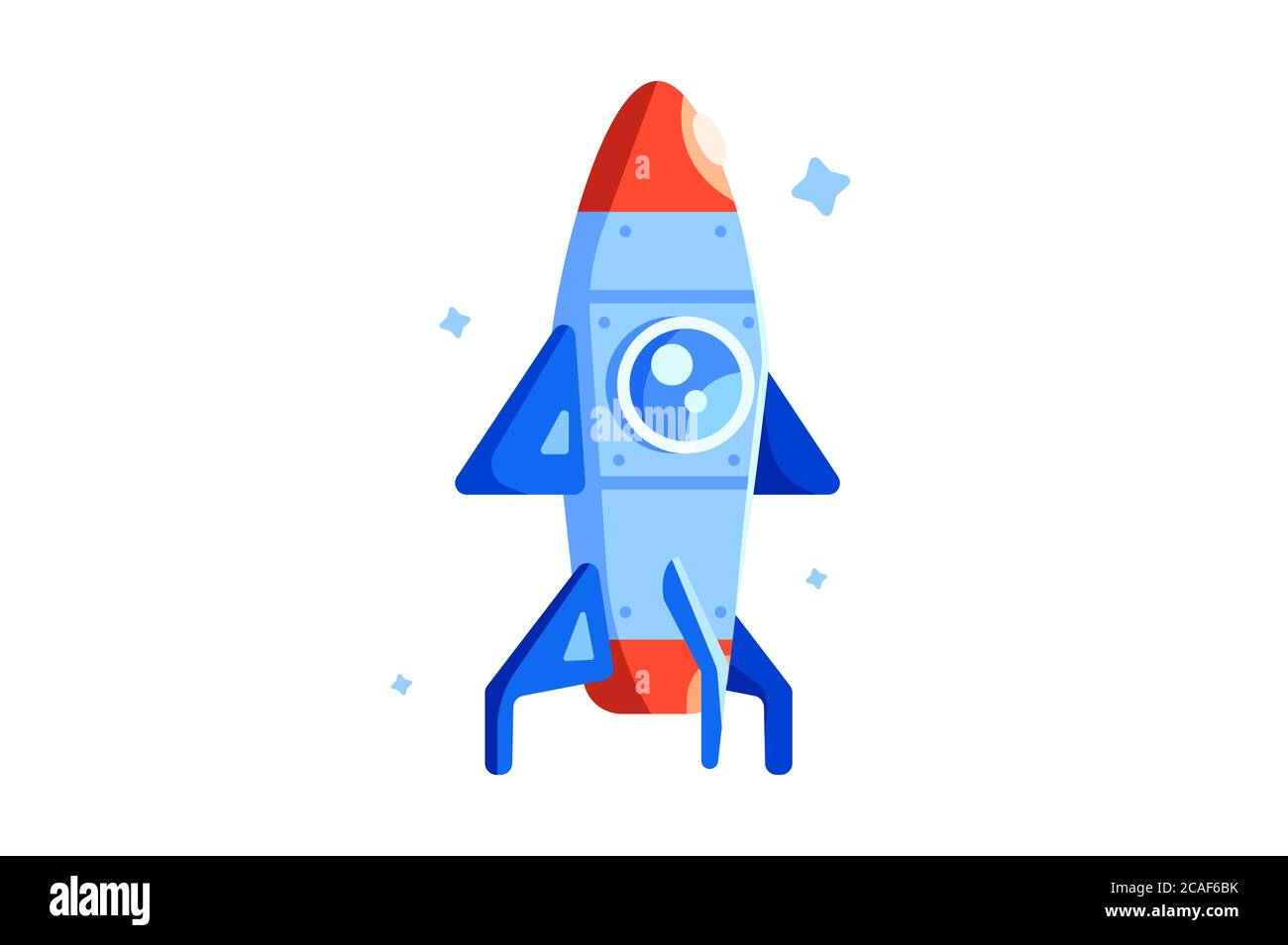 Modern rocket in flat style, stars, space, icon Stock Vector Image ...
