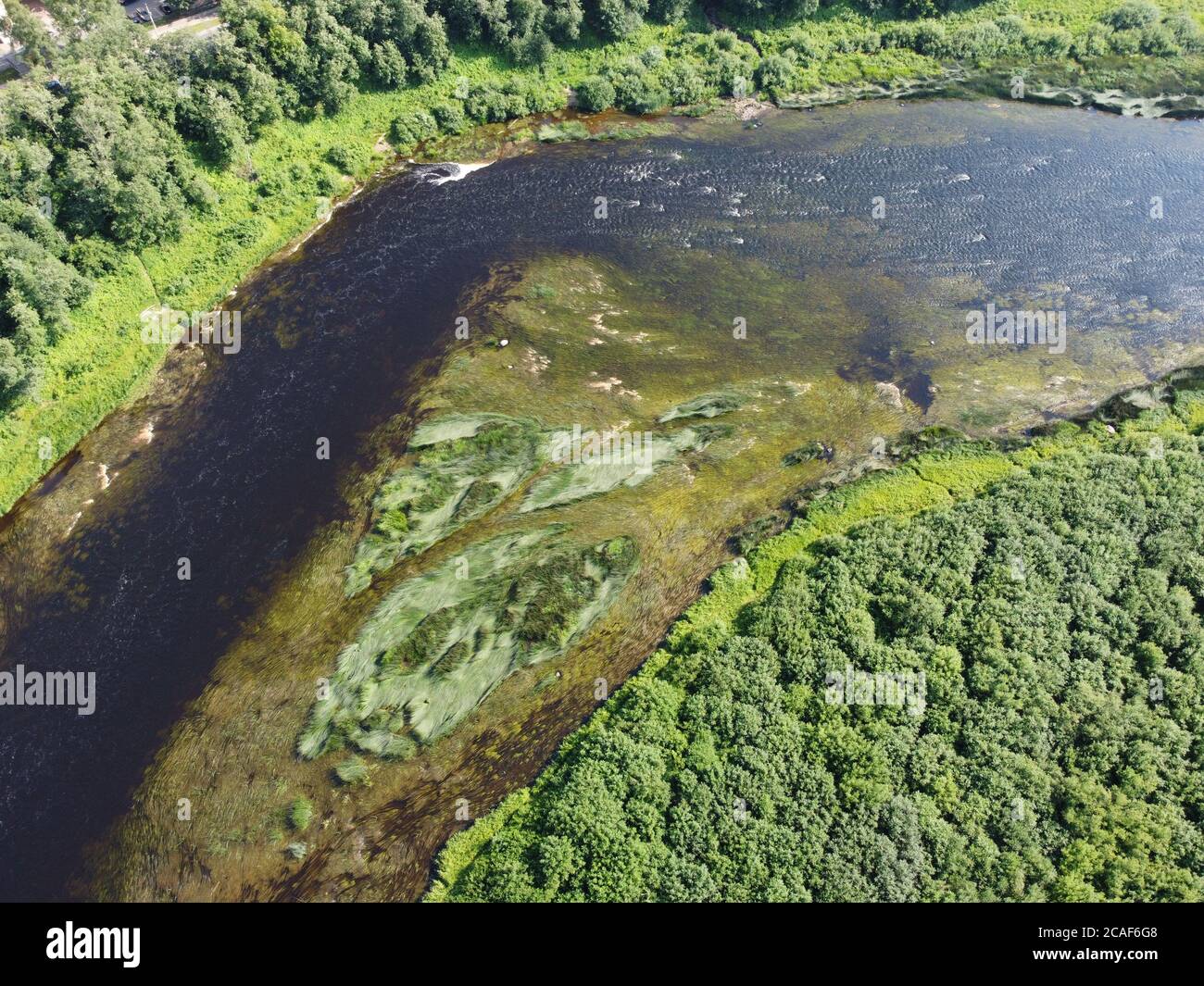 top view, river flows, aerial photography Stock Photo - Alamy