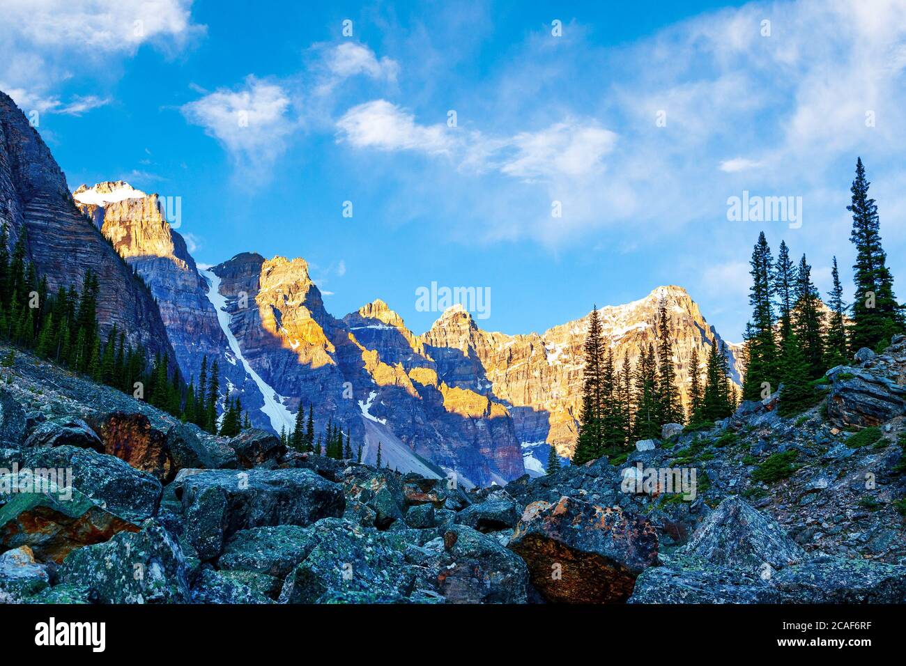 Scree slopes below Tower of Babel along the Consolation Lakes trail ...