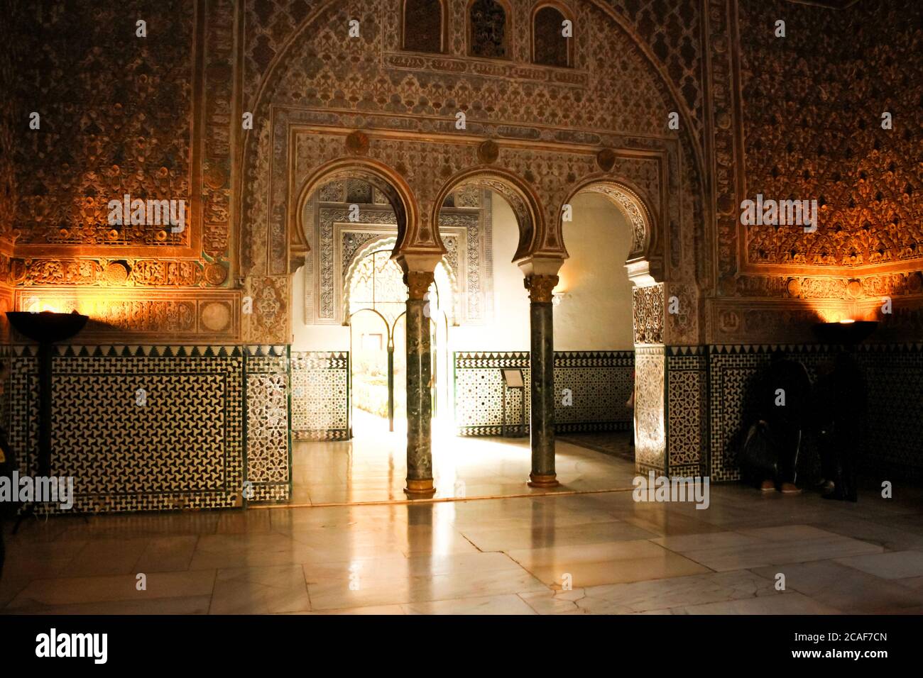 Seville, Spain: Moorish architecture of beautiful castle called Real ...