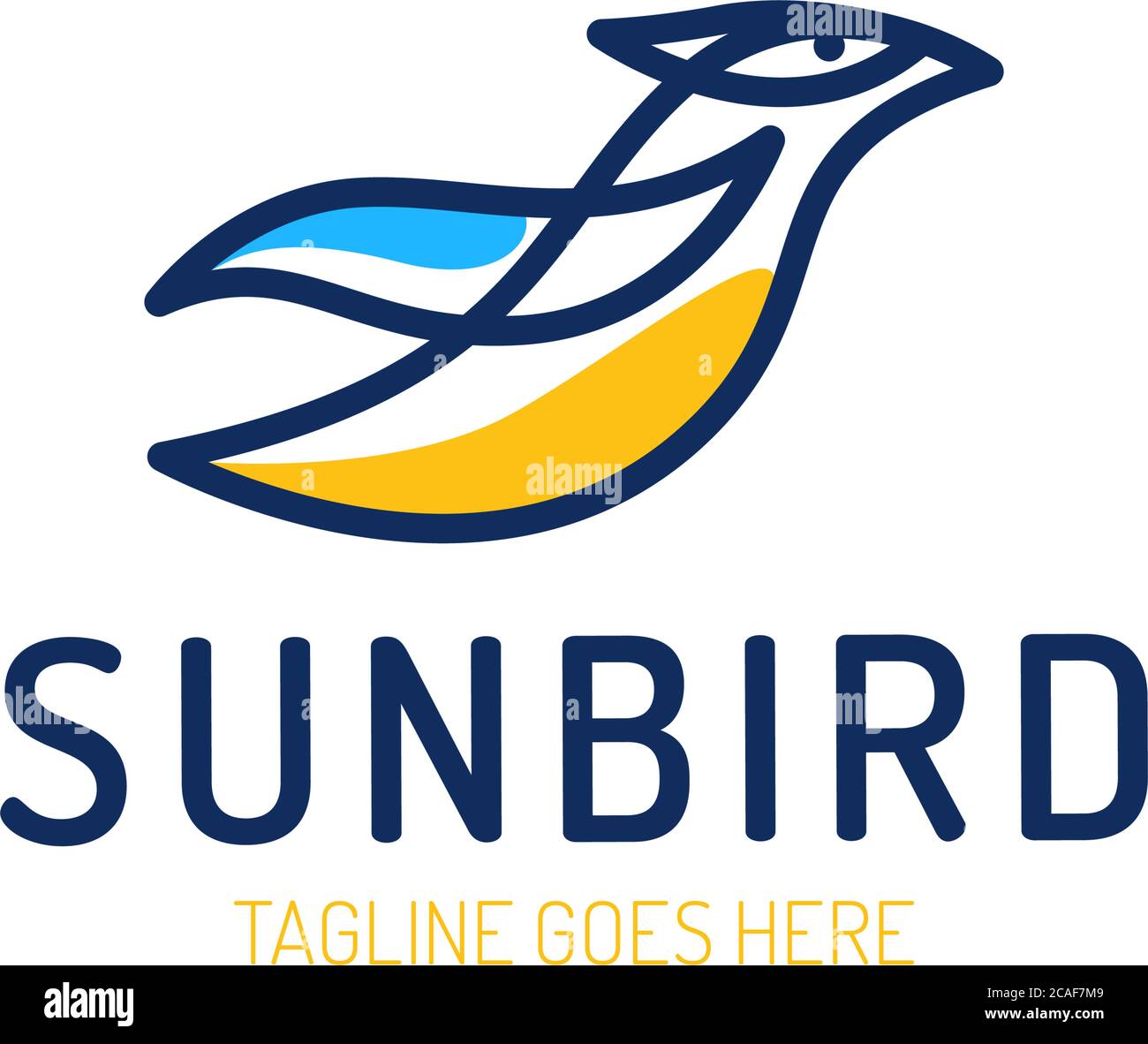 Vector logo of a flying bird in line style. Travel bird vector logotype ...