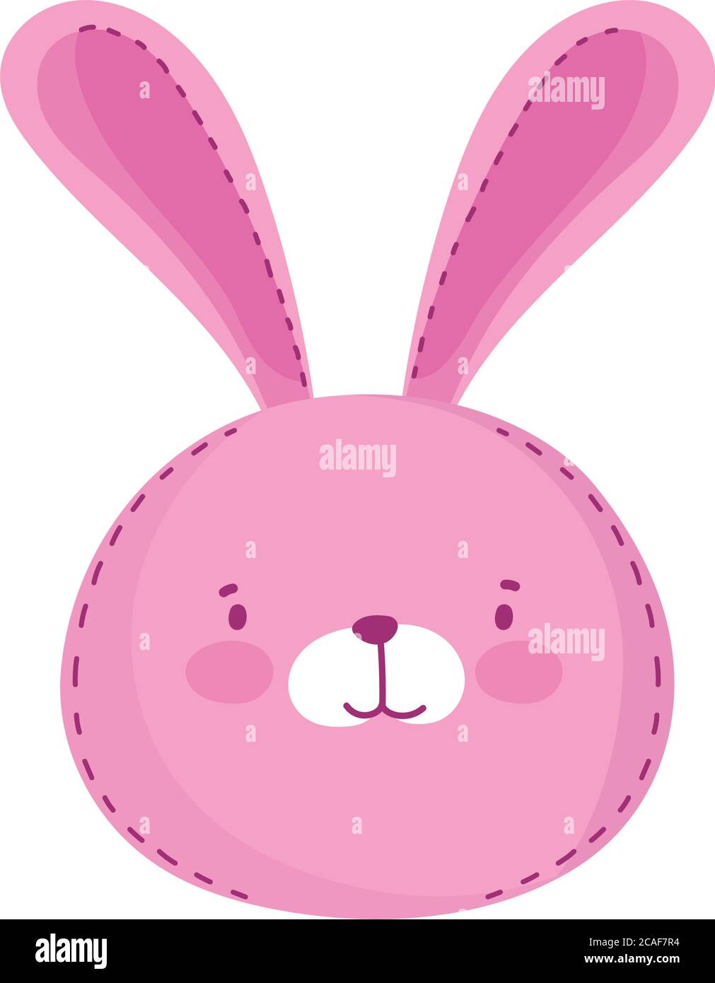 kids toys head pink bunny cartoon isolated icon design white background ...