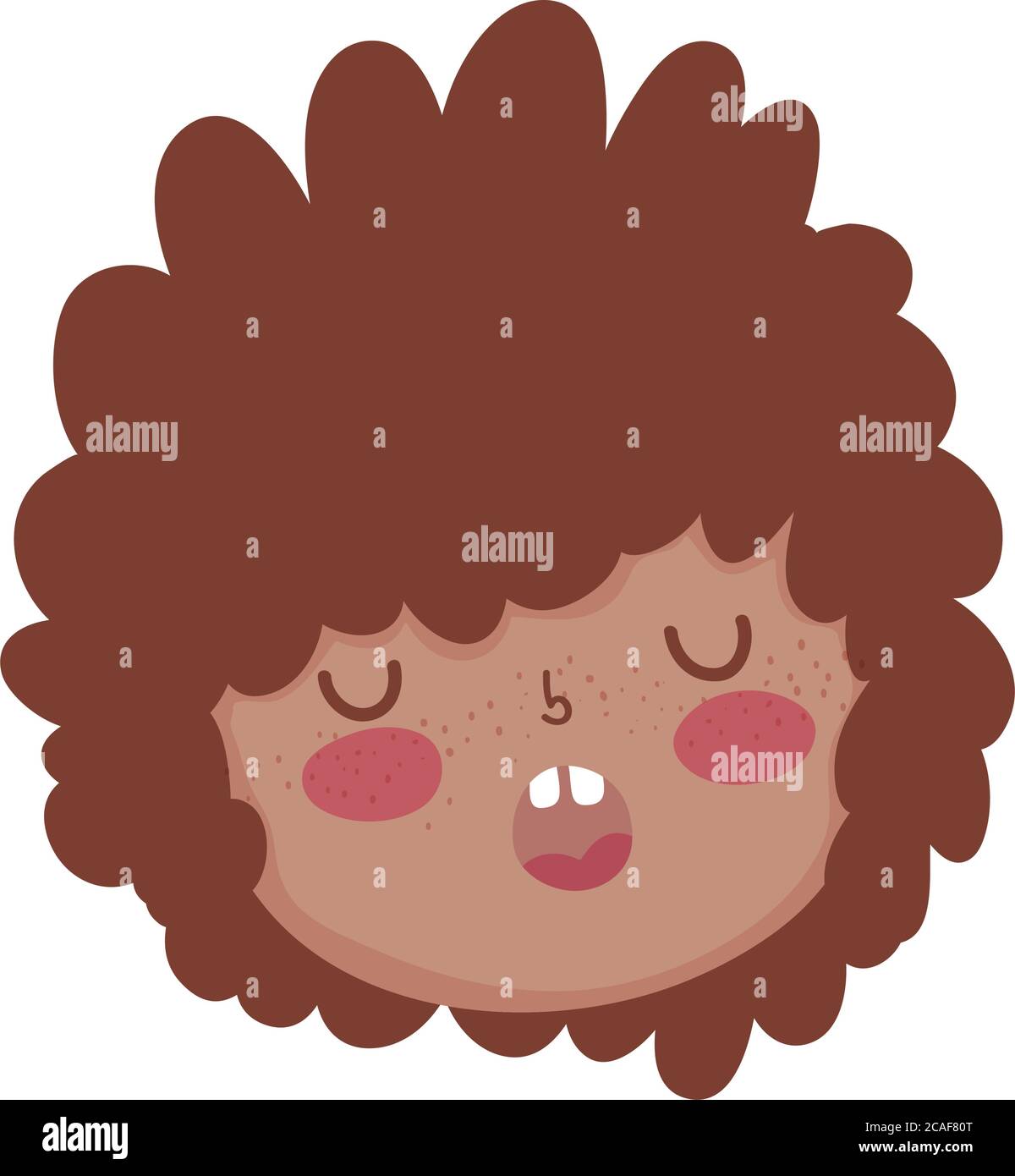 head cute boy cartoon character isolated icon design white background ...