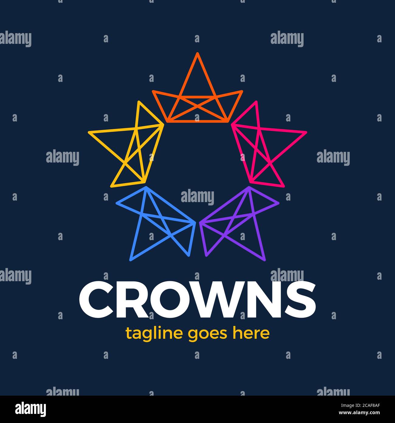 Crown Star logo design concept of connected loop symbol, colorful star ...