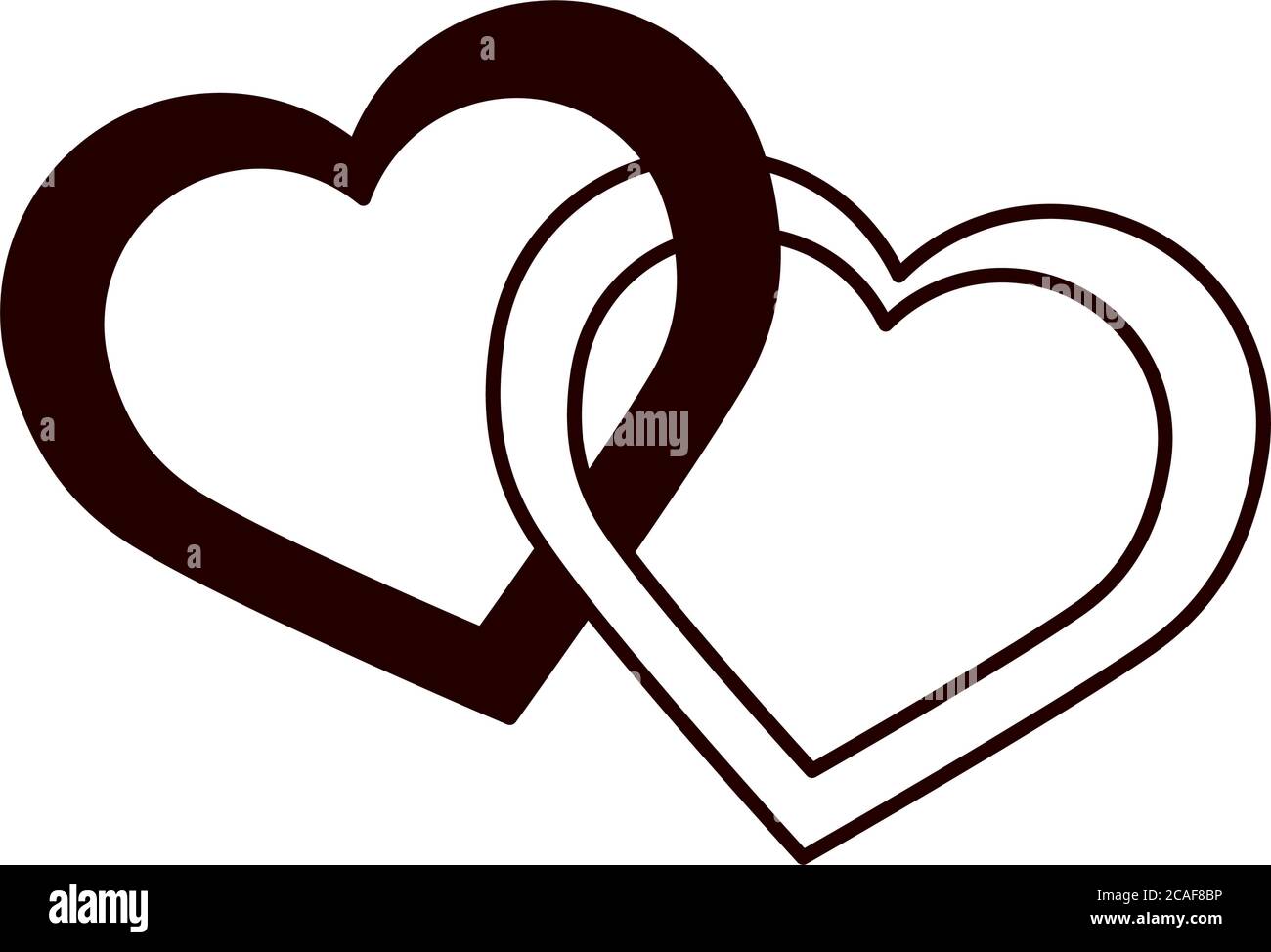 Two hearts entwined Cut Out Stock Images & Pictures - Alamy