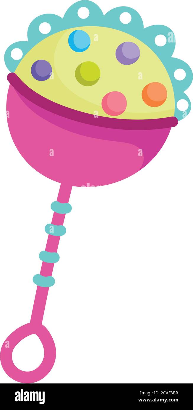 kids toys baby rattle cartoon isolated icon design white background ...