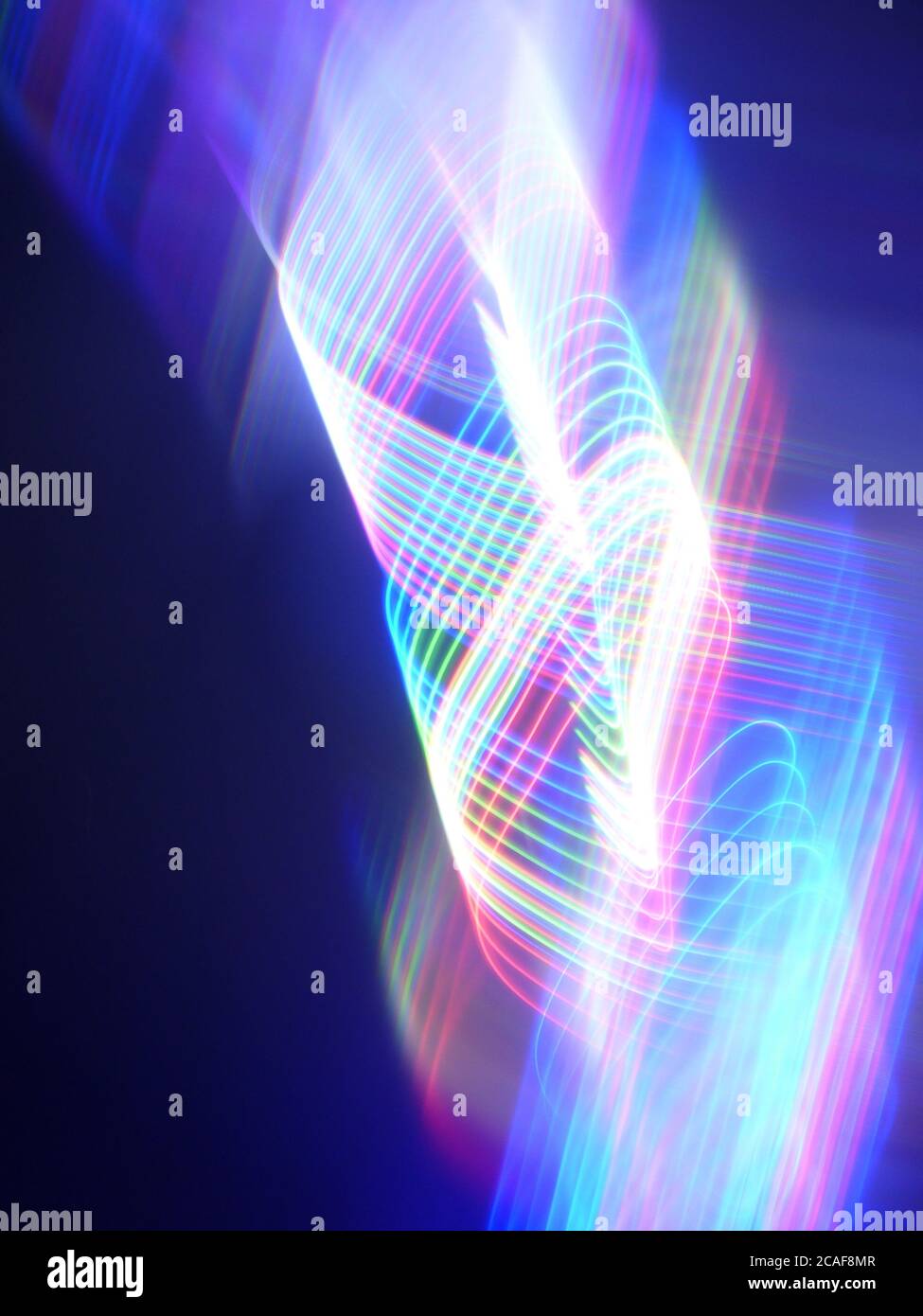Illustration of bright threads, sliding and bending forms, with high ...